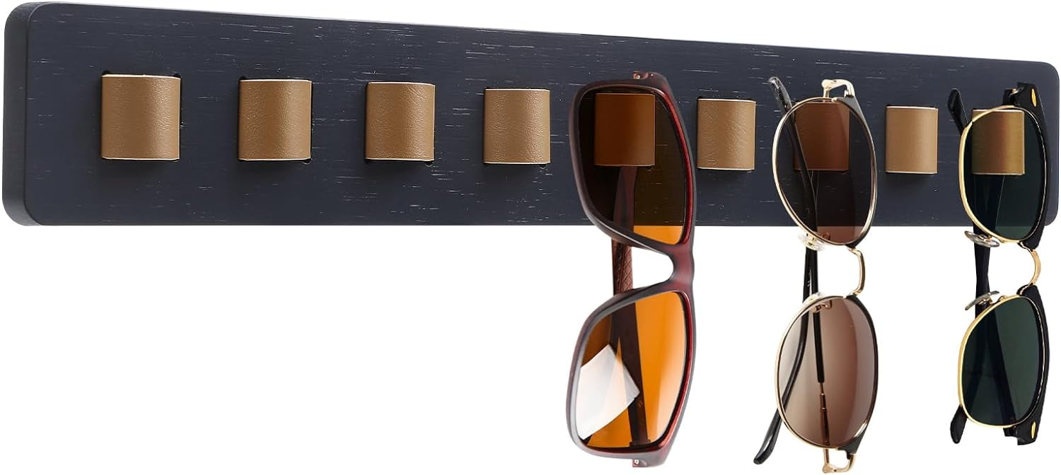 Sunglasses Organizer, ZUEXT Wood Wall Mounted Wood Sunglass Holder for ...