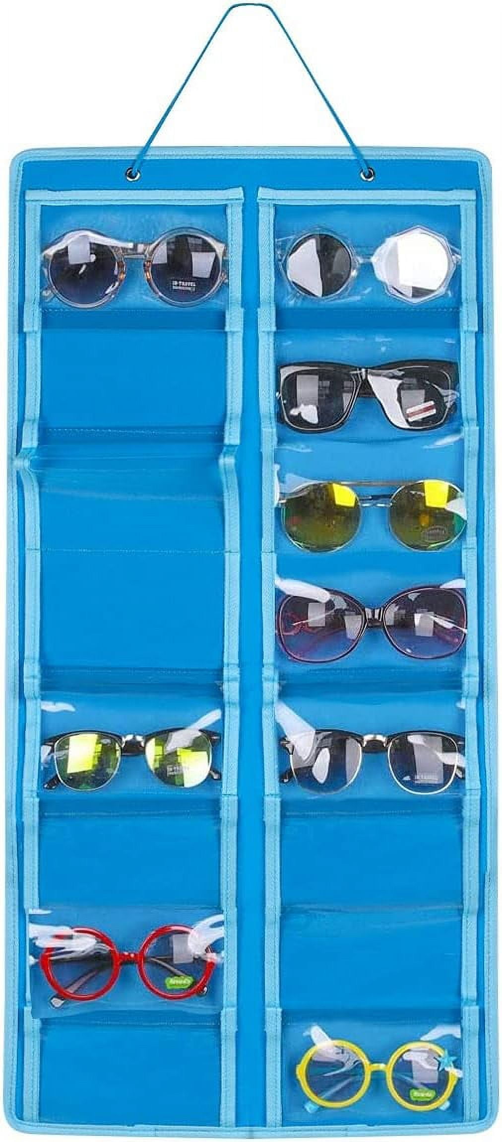 Sunglasses Storage - 16 Slots Dust Proof Sunglasses Storage Wall Pocket ...