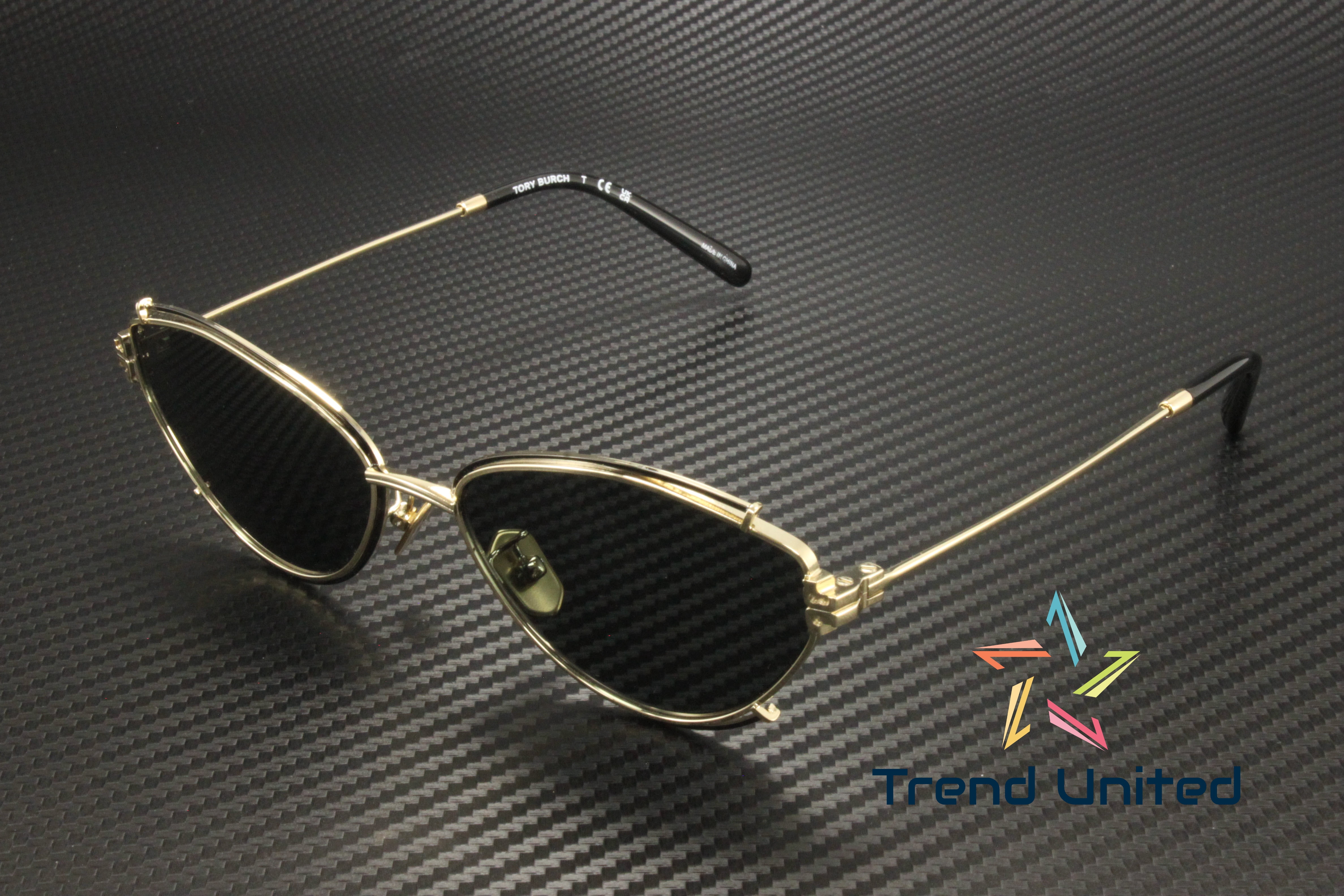 Sunglasses Tory Burch TY 6103 335287 Shiny Gold Dark Grey - Walmart.com
