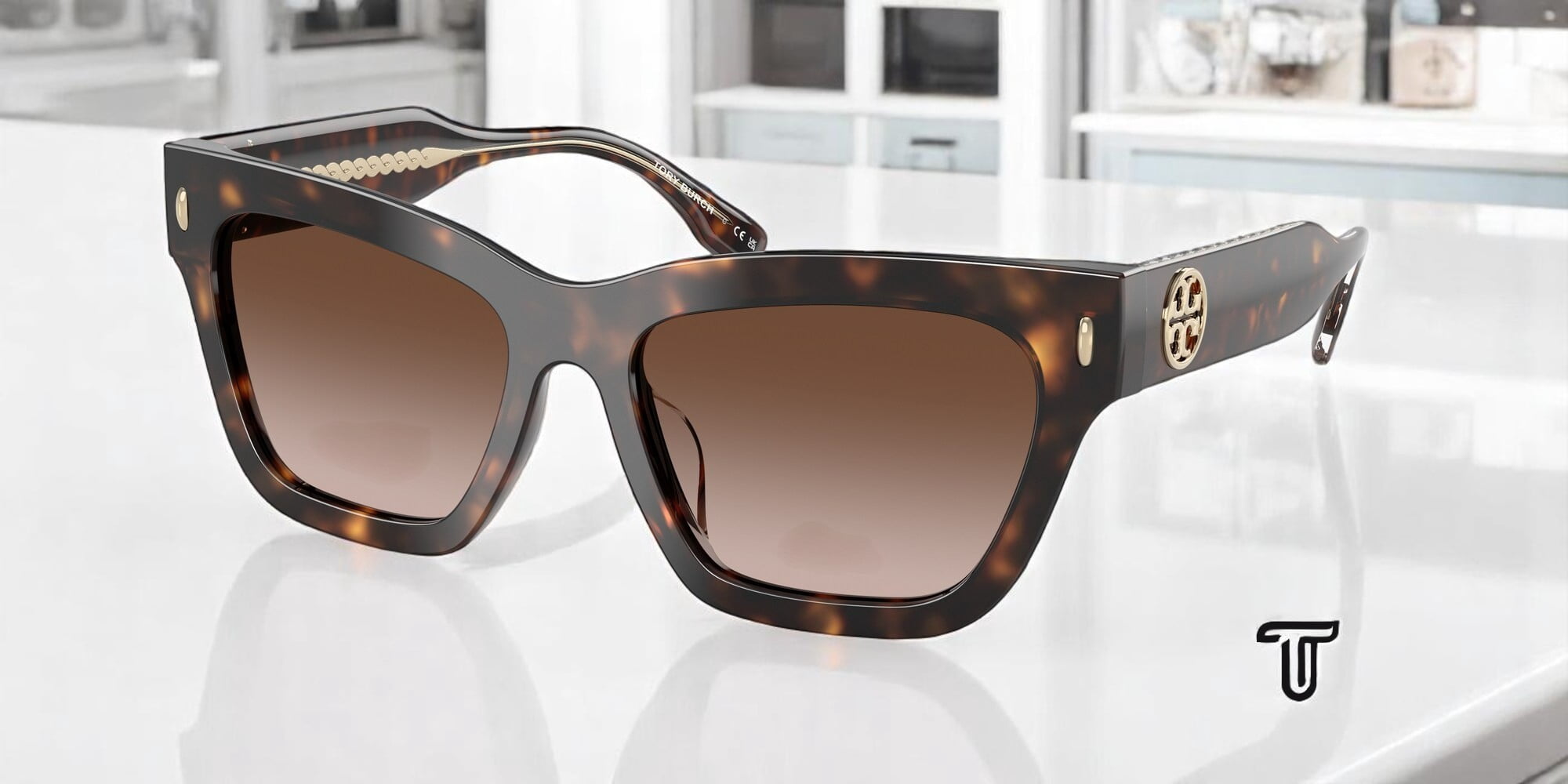 Tory Burch TY 7208U Plastic Womens Cat-Eye Sunglasses Dark Tortoise ...