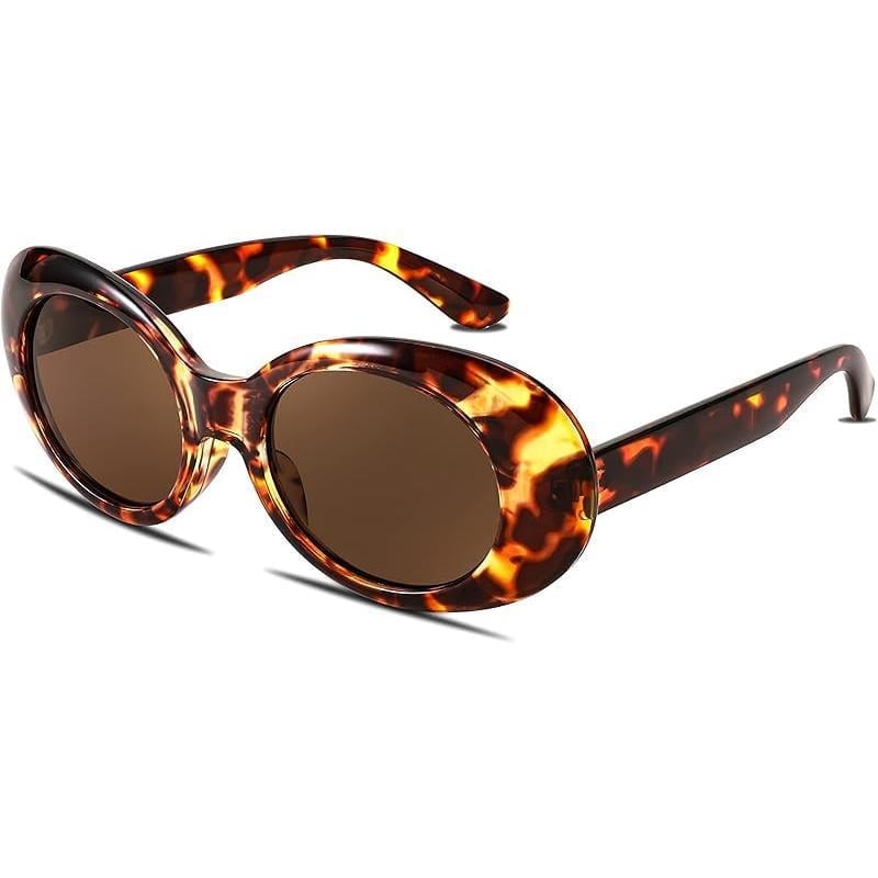 Sunglasses White Oval Clout Goggles for Women Men Retro Round Trendy ...