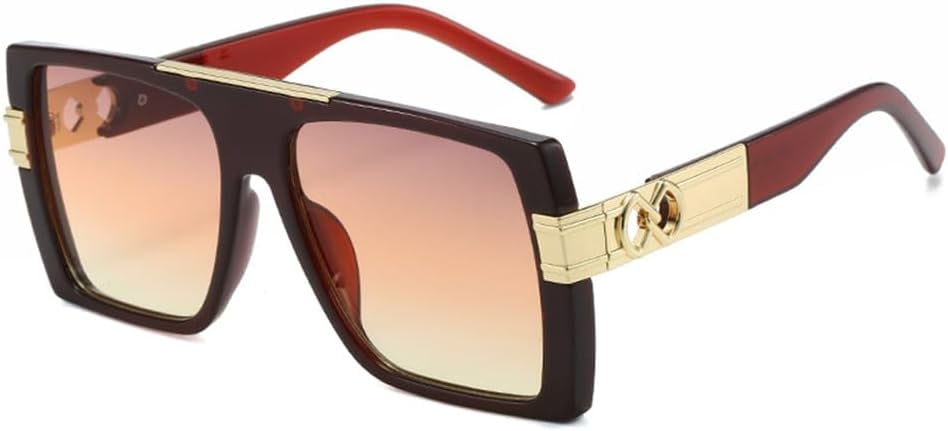 Sunglasses Women Men Gradients Lens PC Golden Frame Versatile Sun ...