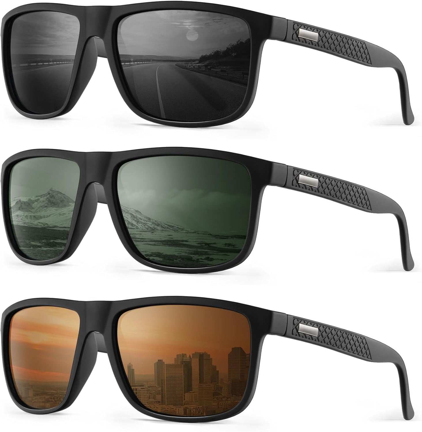 Sunglasses-for-Men Polarized Mens Sunglasses: Retro Sun glasses with UV ...