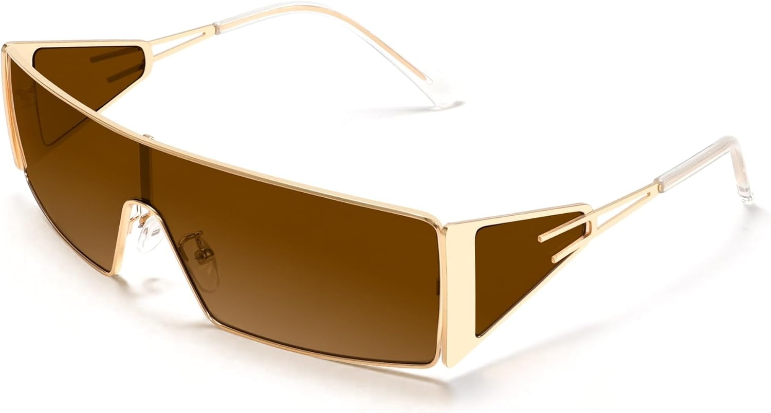 Sunglasses for Women Men Retro Rectangular Wrap Around Glasses Trendy ...