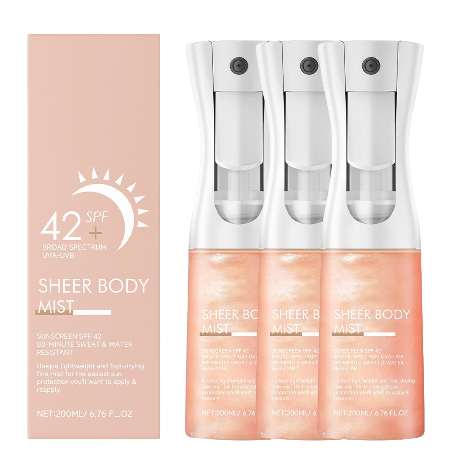 Sunglaze Sheer Body Mist Sunscreen SPF 42, Infused with Shimmering Body ...