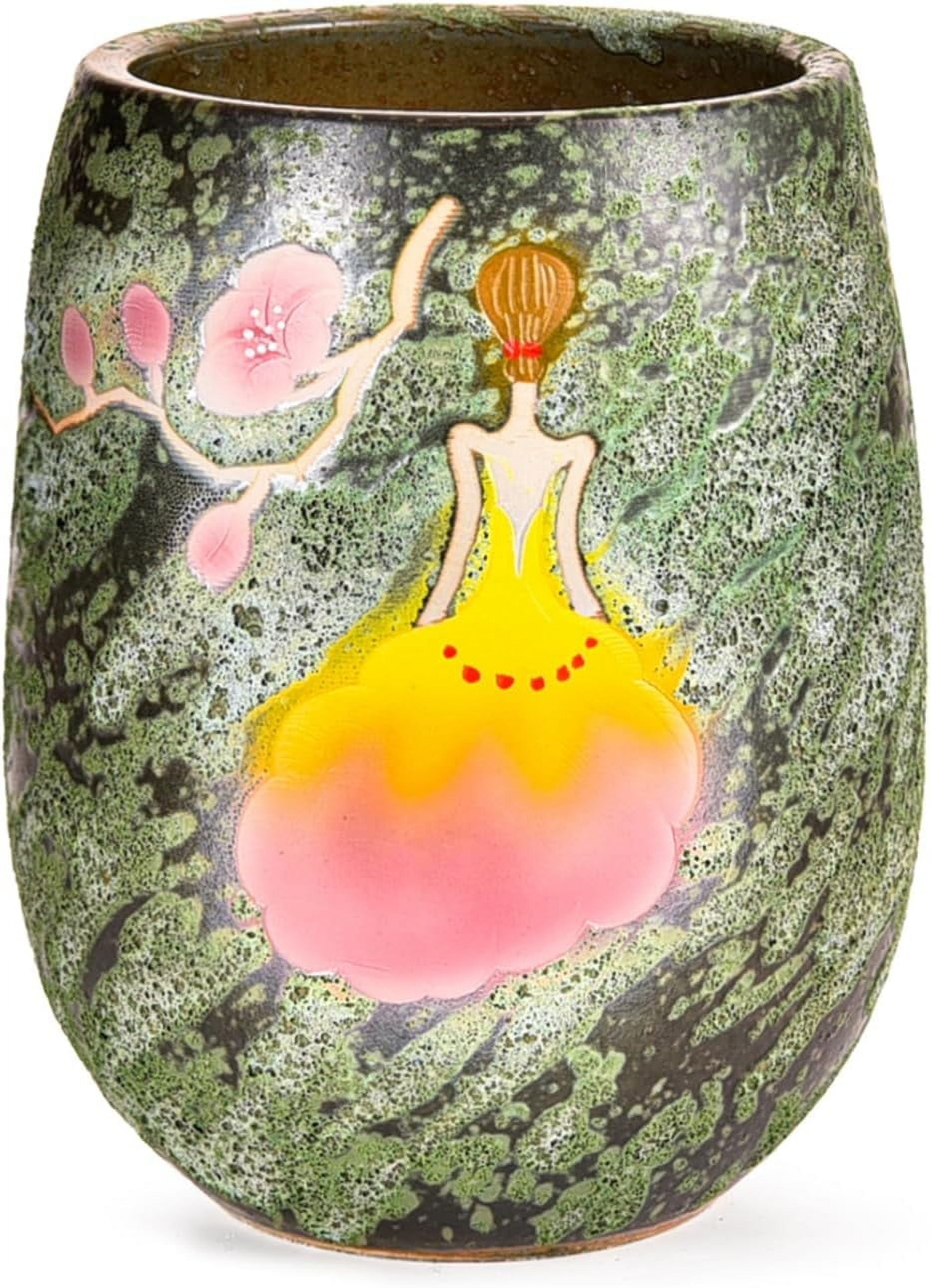 Sungmor 10.6 Inch Ceramic Succulent Plant Pot with Drainage Hole, Hand Painted Flower Pots for ...