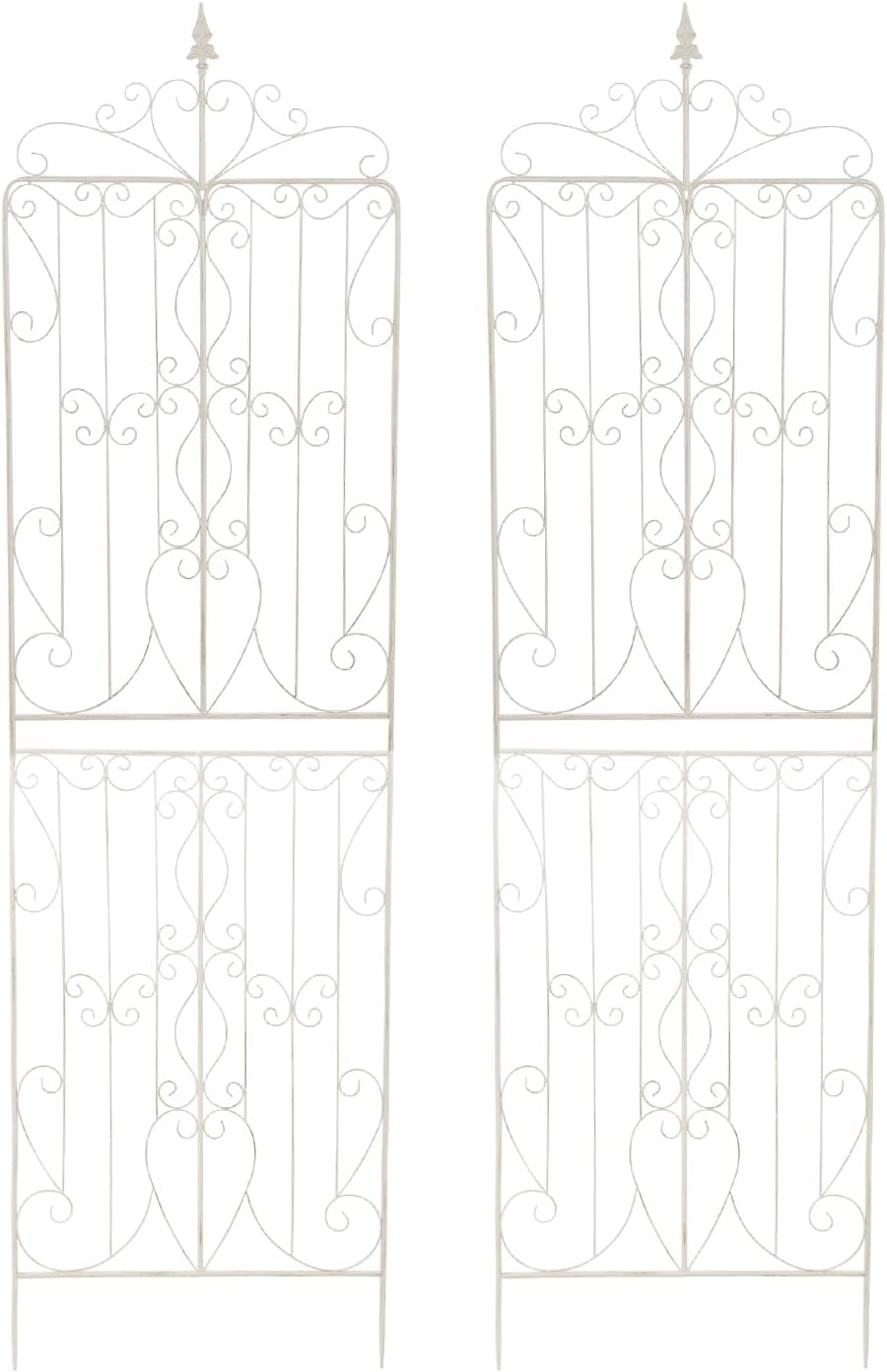 Sungmor 2 Pack Large Garden Trellis for Climbing Plants, 92.5 Inch Tall Rustic White Garden ...
