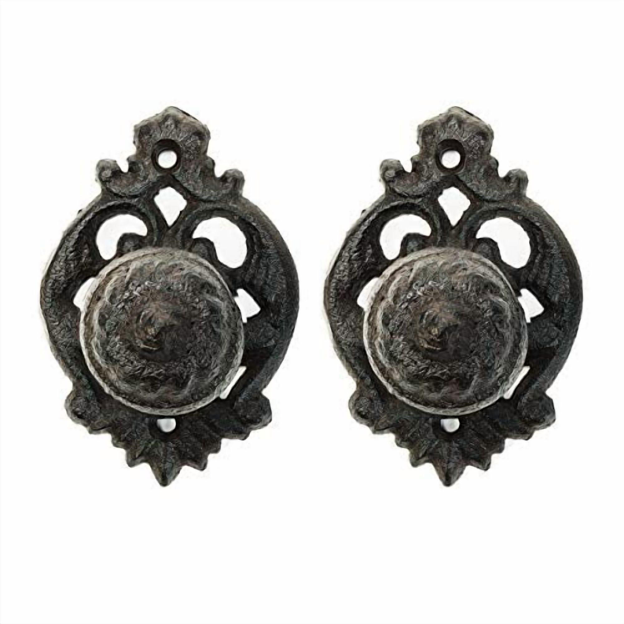 Sungmor 2PC Cast Iron Cabinet Furniture Knobs, Vintage Pretty Drawer Pulls for Closets Dressers ...
