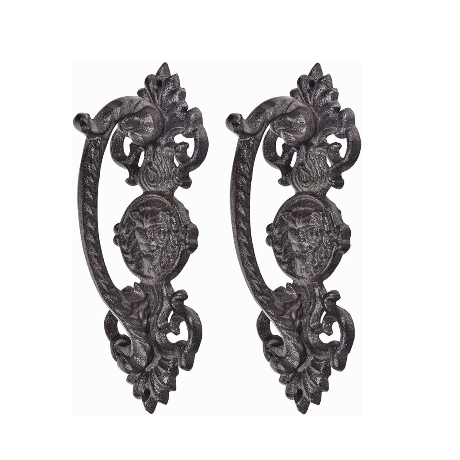 Sungmor 8.7" Polished Cast Iron Decorative Handles with 2 Door Pull ...