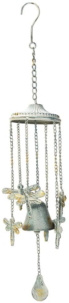 Sungmor 68CM/27IN. Tall Cast Iron Wind Chime - Lovely Dragonfly Hanging Bells - Vintage Style ...