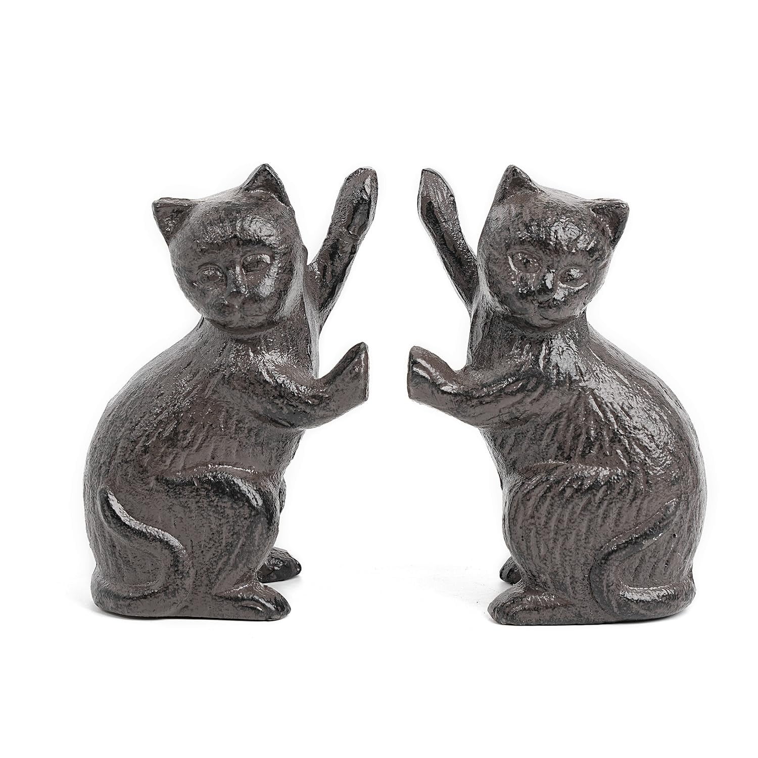Sungmor Cast Iron Cat Sculpture Decorative Bookends, Animal Book End ...
