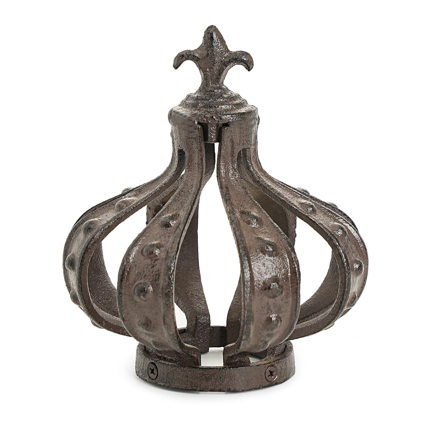 Sungmor Cast Iron Crown Sculpture, Antique Brown Royal Crown ...