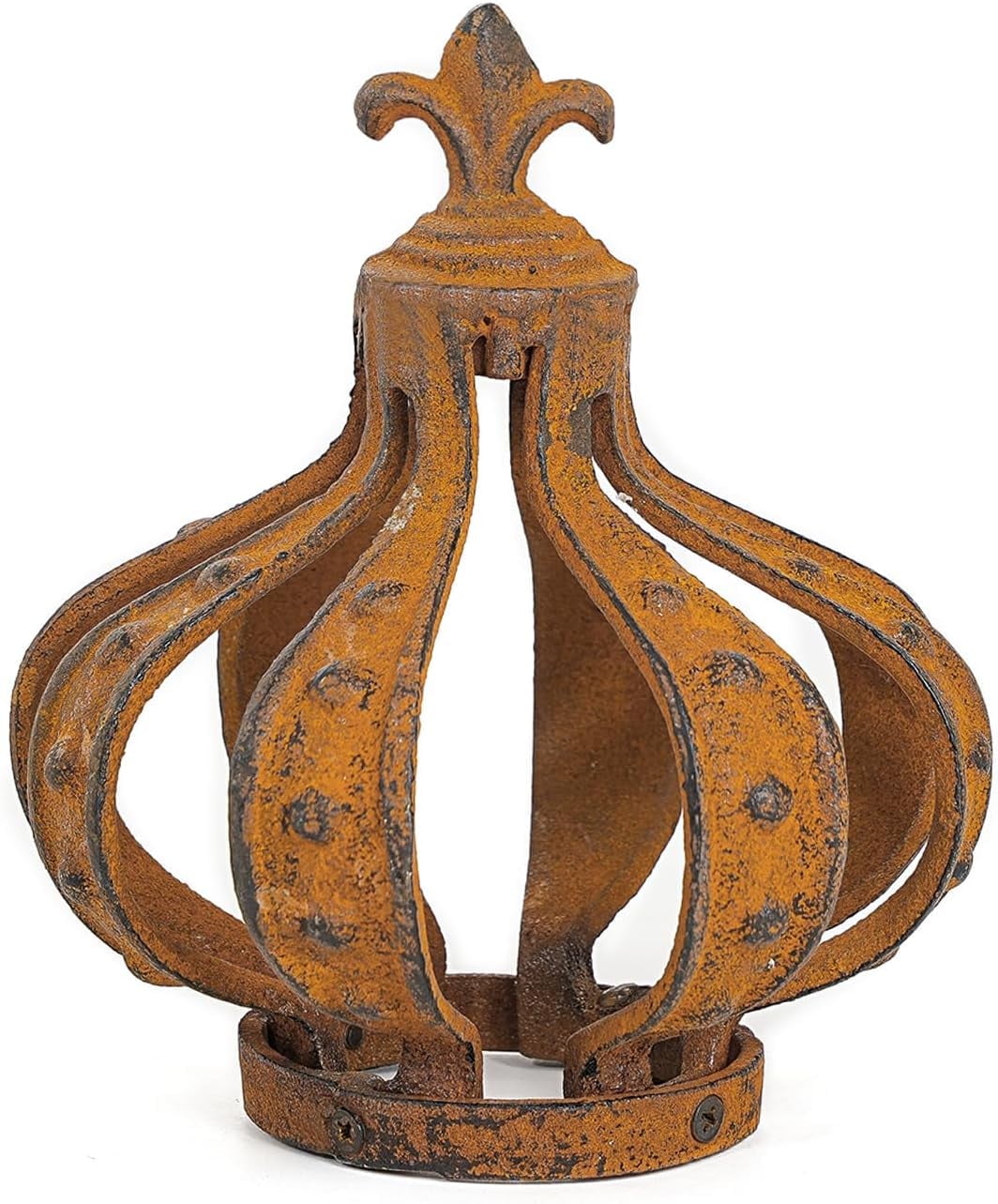 Sungmor Cast Iron Crown Sculpture, Antique Rust Royal Crown Centerpiece ...
