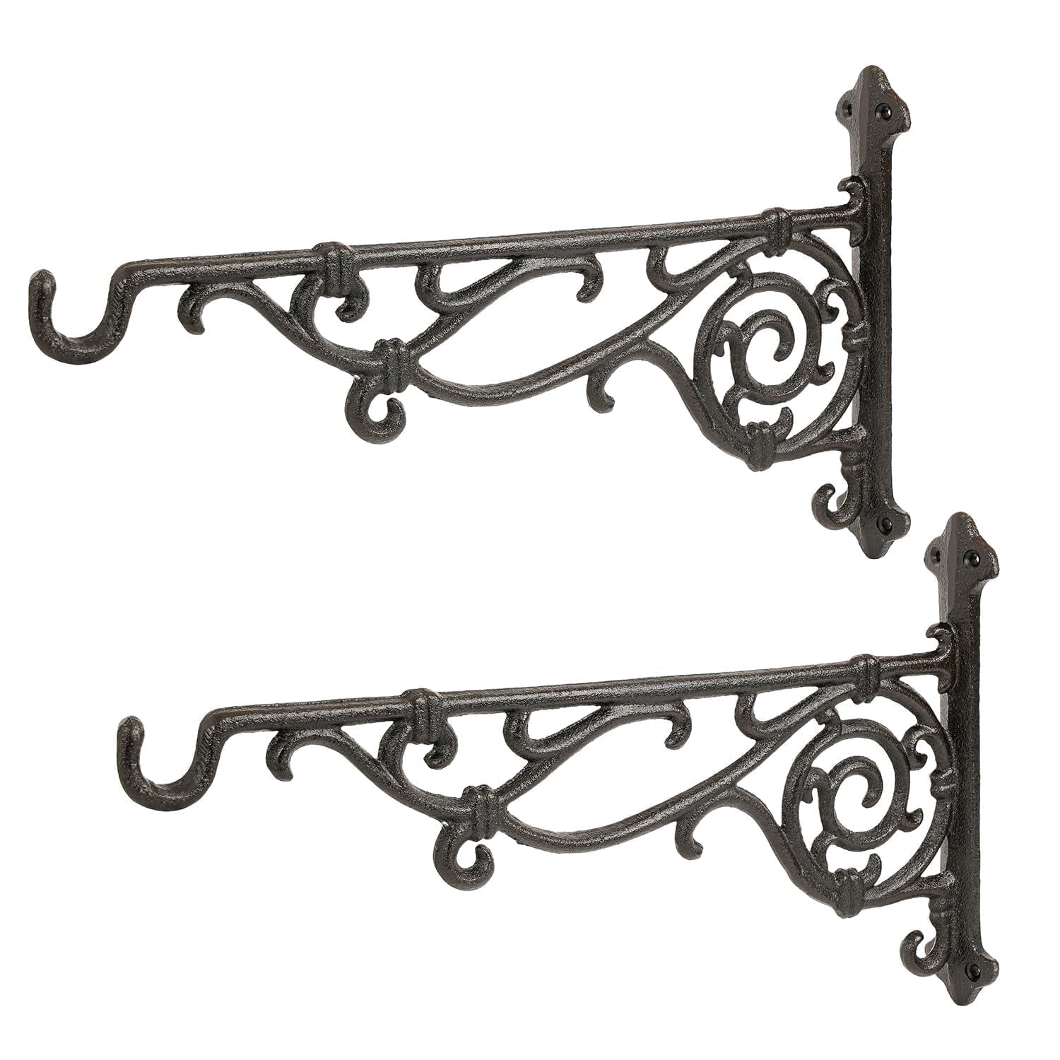 Sungmor Cast Iron Hanging Plant Bracket, 16.5" Large Outdoor Wall Plant ...