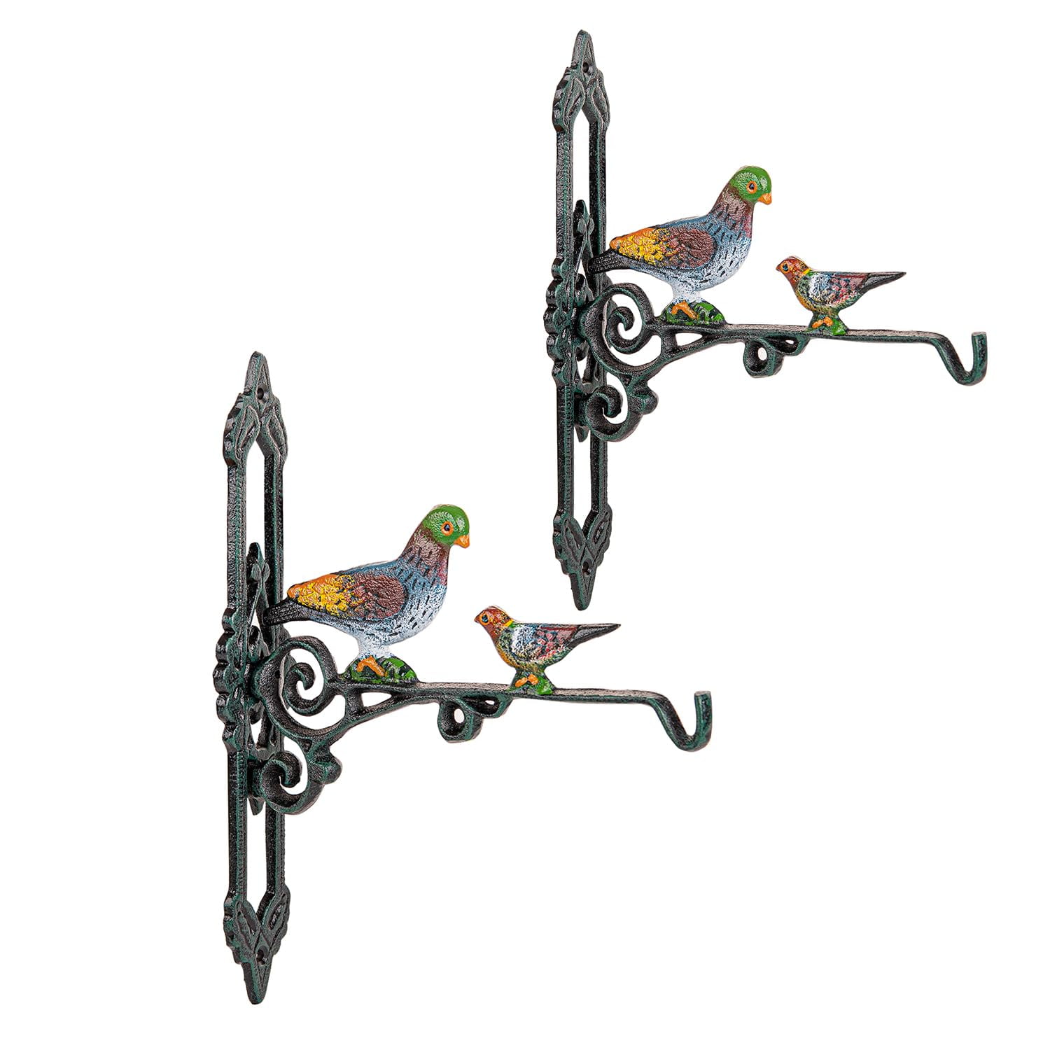 Sungmor Cast Iron Hanging Plant Bracket, 2 Pack Heavy Duty Hanging Basket Brackets, 10" Deep ...