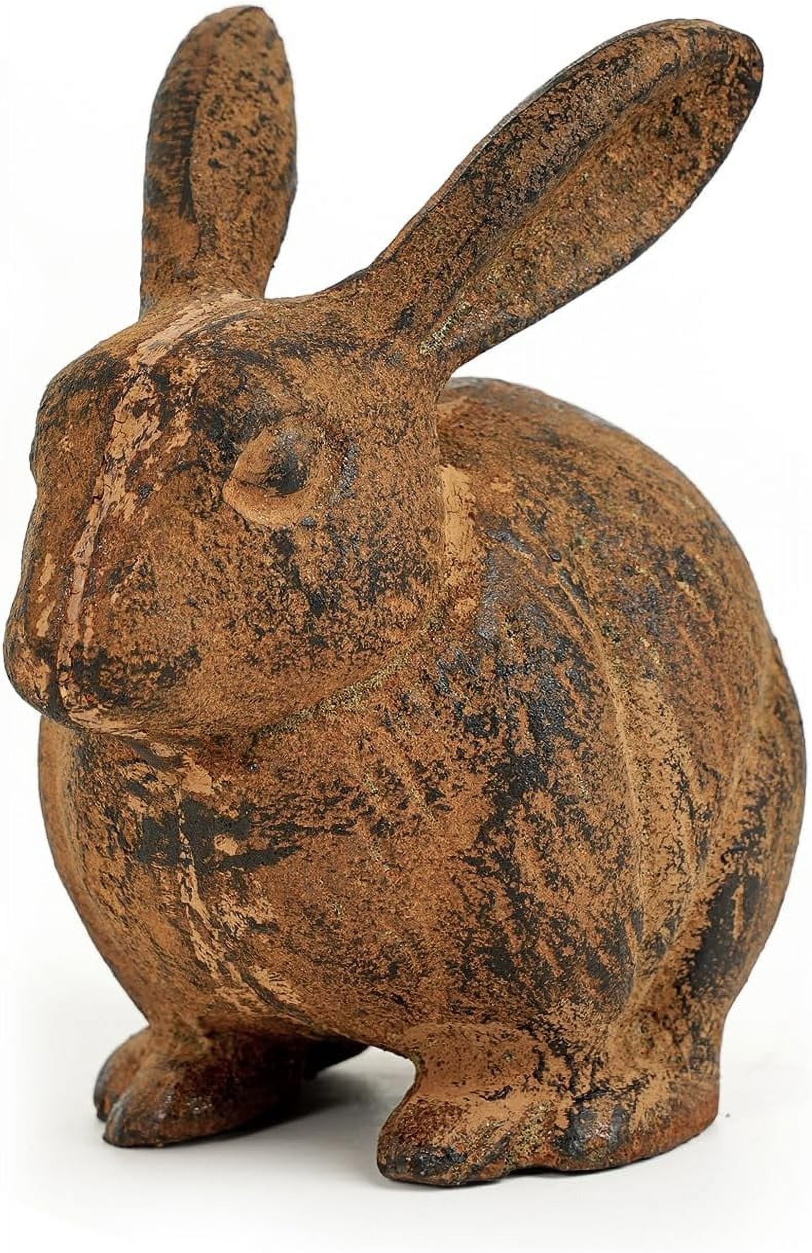 Sungmor Cast Iron Rabbit Statue, Vintage Animal Collection Figurines, Home Office Table Decor ...