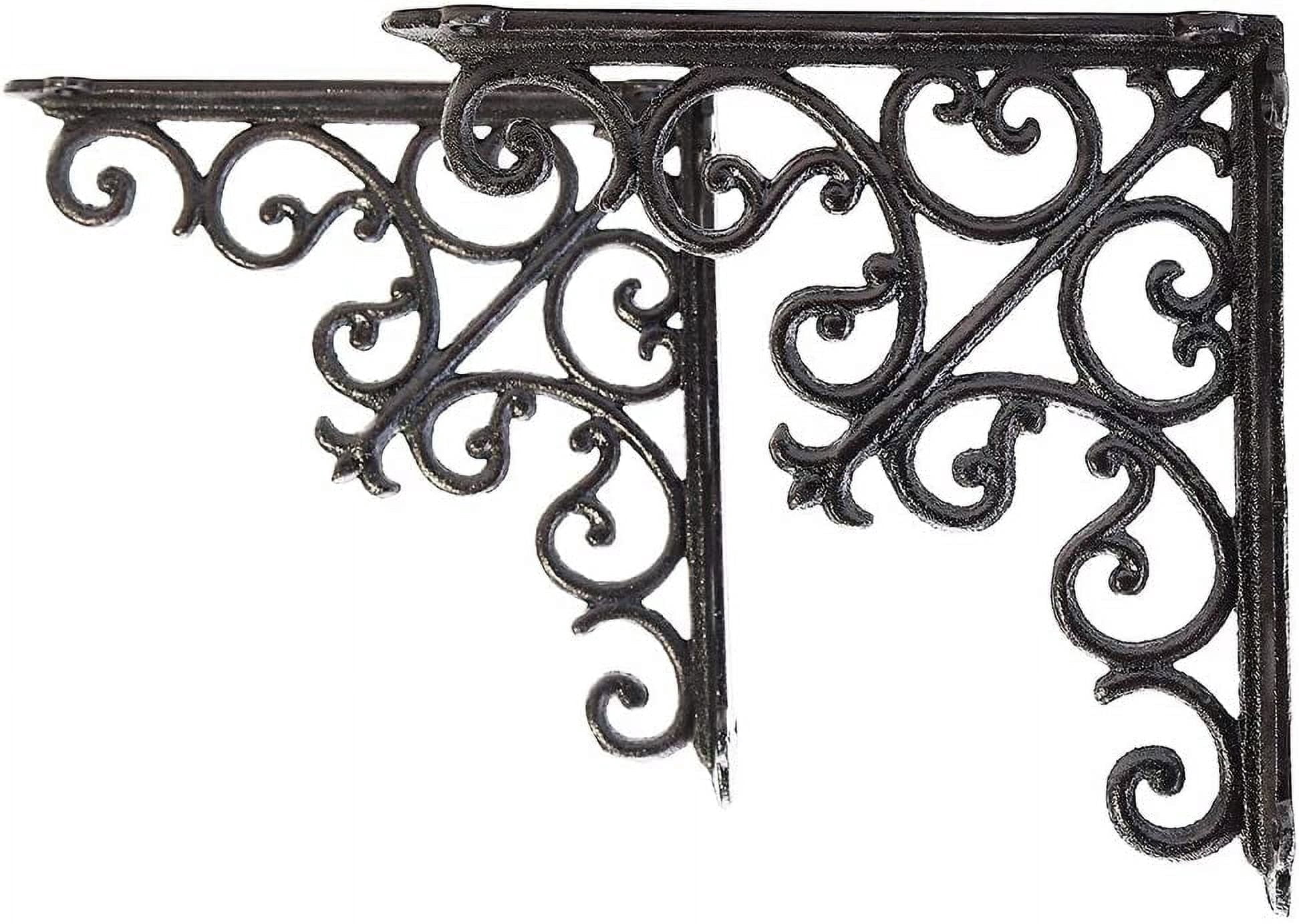 Sungmor Cast Iron Shelf Bracket, 4.7" Vintage Black Small Floating ...