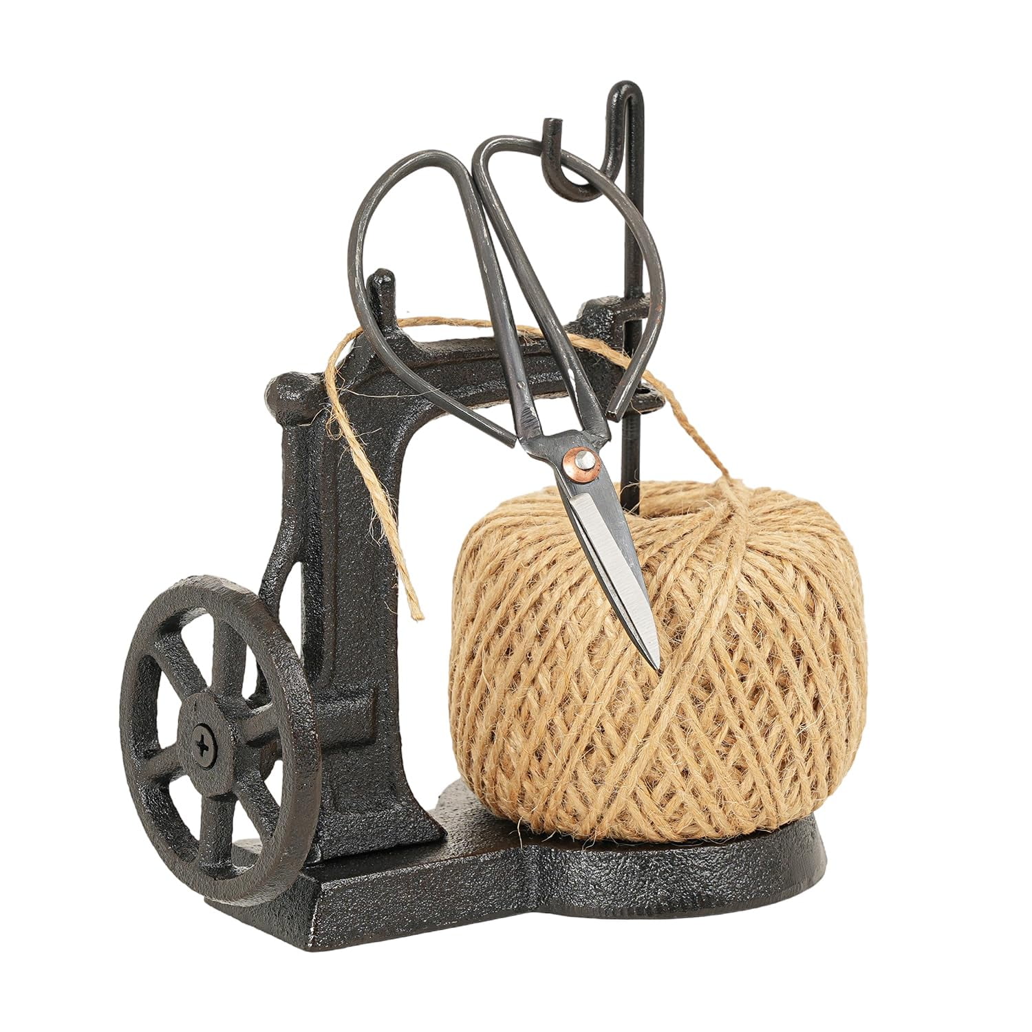 Sungmor Cast Iron Twine Holder and Scissors Set, Vintage Jute Twine ...