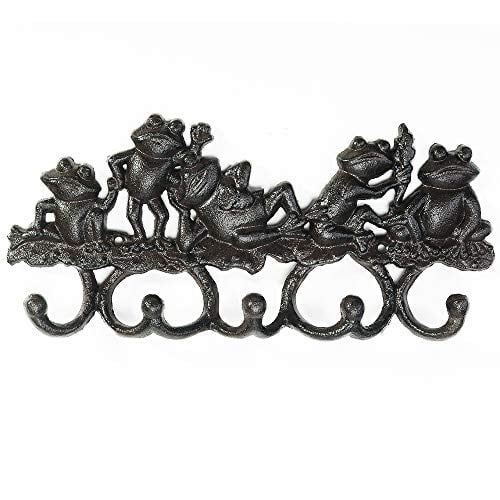 Sungmor Cast Iron Wall Hanger with 5 Hooks, Decorative Wall Mounted ...