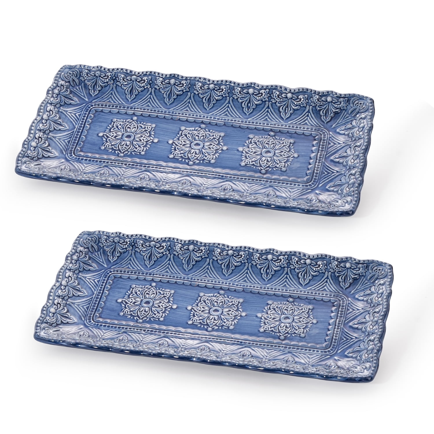 Sungmor Embossed Stoneware Fine Dining Dinnerware, Antique Baroque ...