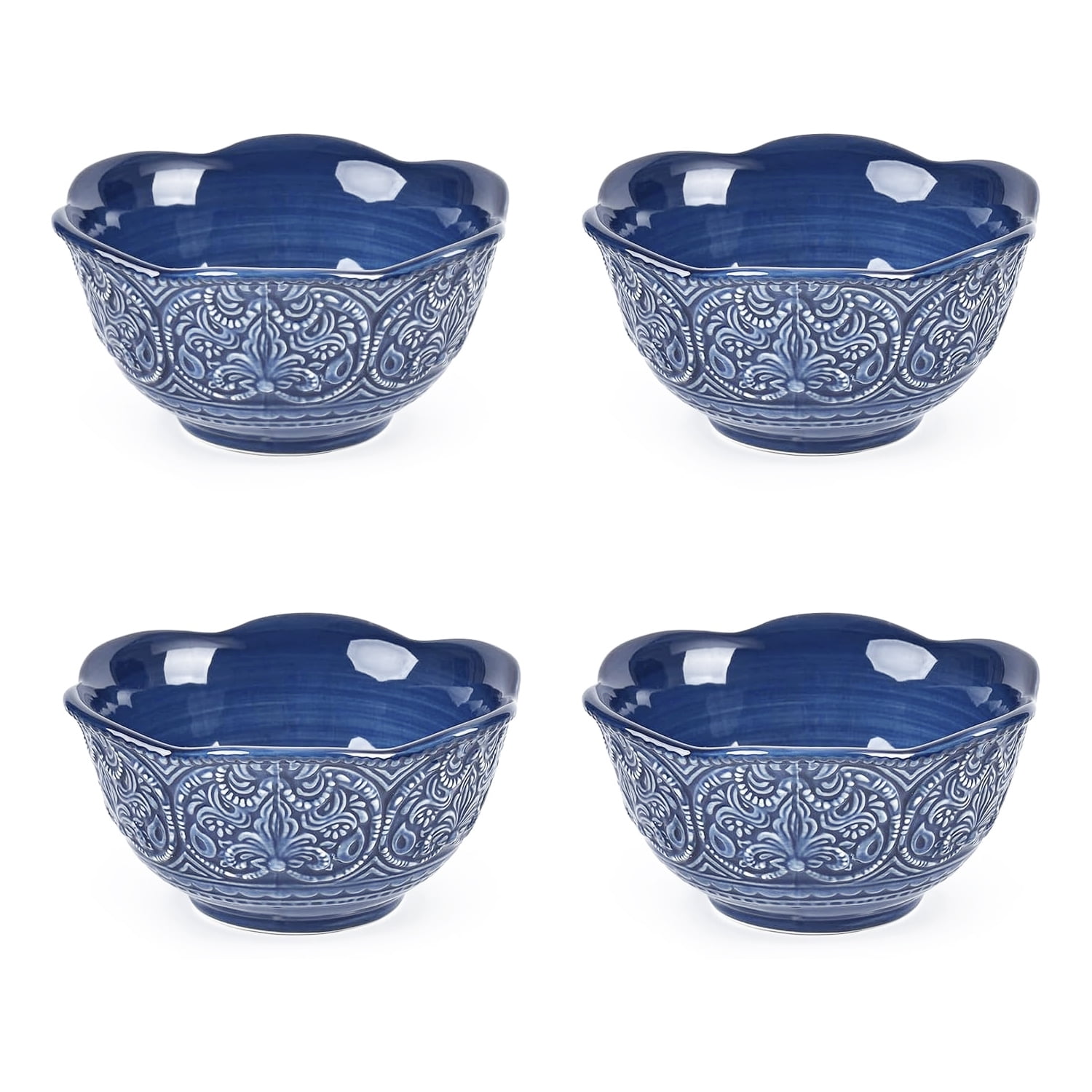 Sungmor Embossed Stoneware Fine Dining Dinnerware, Antique Baroque ...