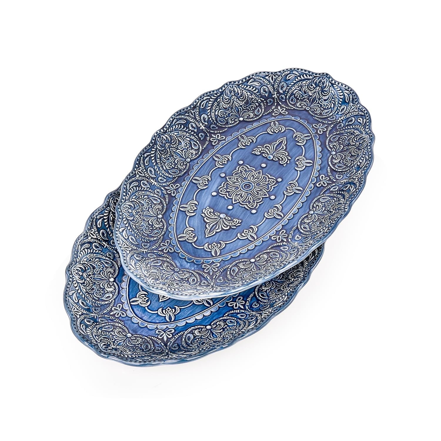 Sungmor Embossed Stoneware Fine Dining Dinnerware, Antique Baroque ...