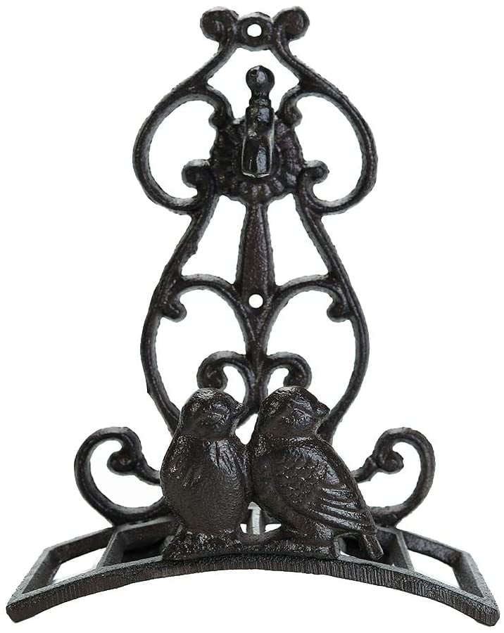 Sungmor Heavy Duty Cast Iron Garden Hose Holder - Water Hose Hanger Wall Mounted - Decorative ...