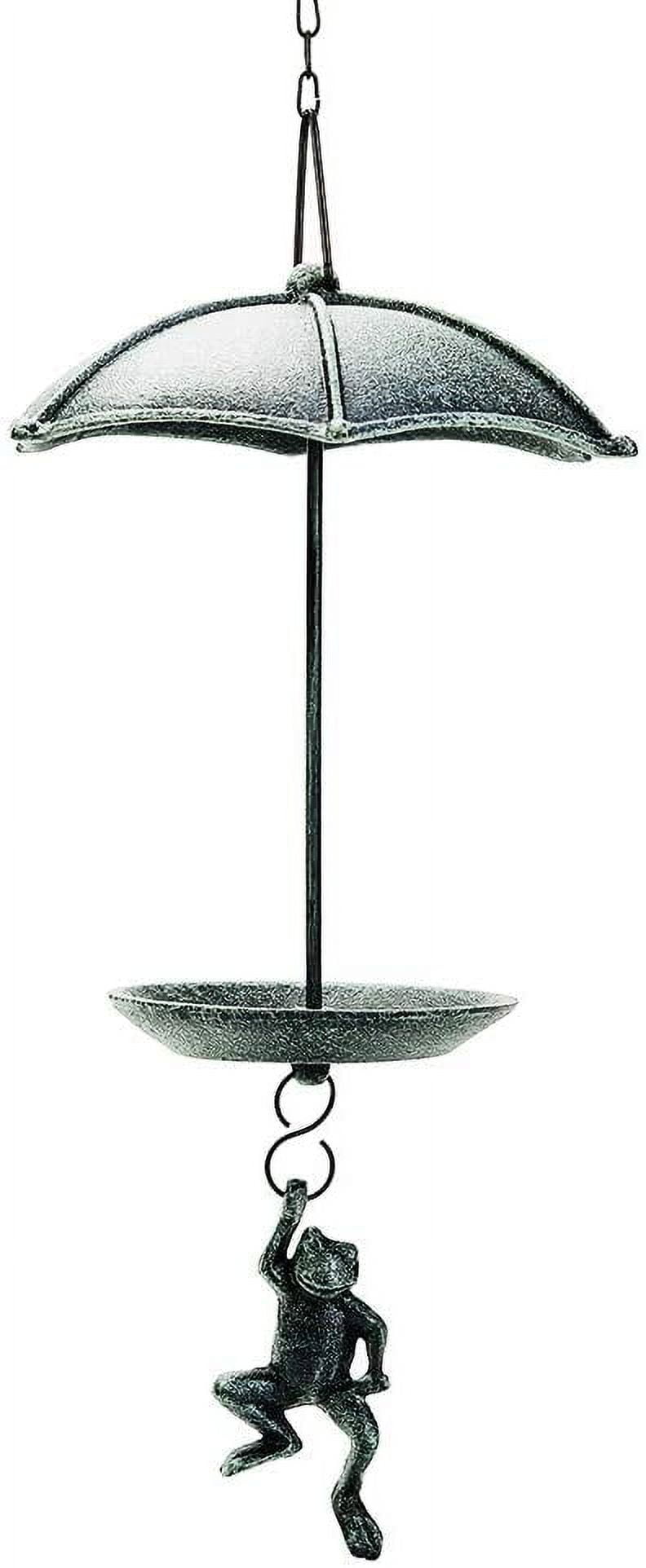 Sungmor Heavy Duty Cast Iron Hanging Bird Feeder - Vintage Green Color Hanging Bird Bath Feeding ...