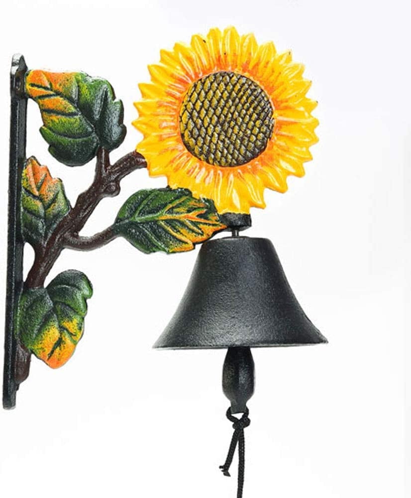 Sungmor Heavy Duty Cast Iron Wall Bell - Decorative Hand-Painted ...