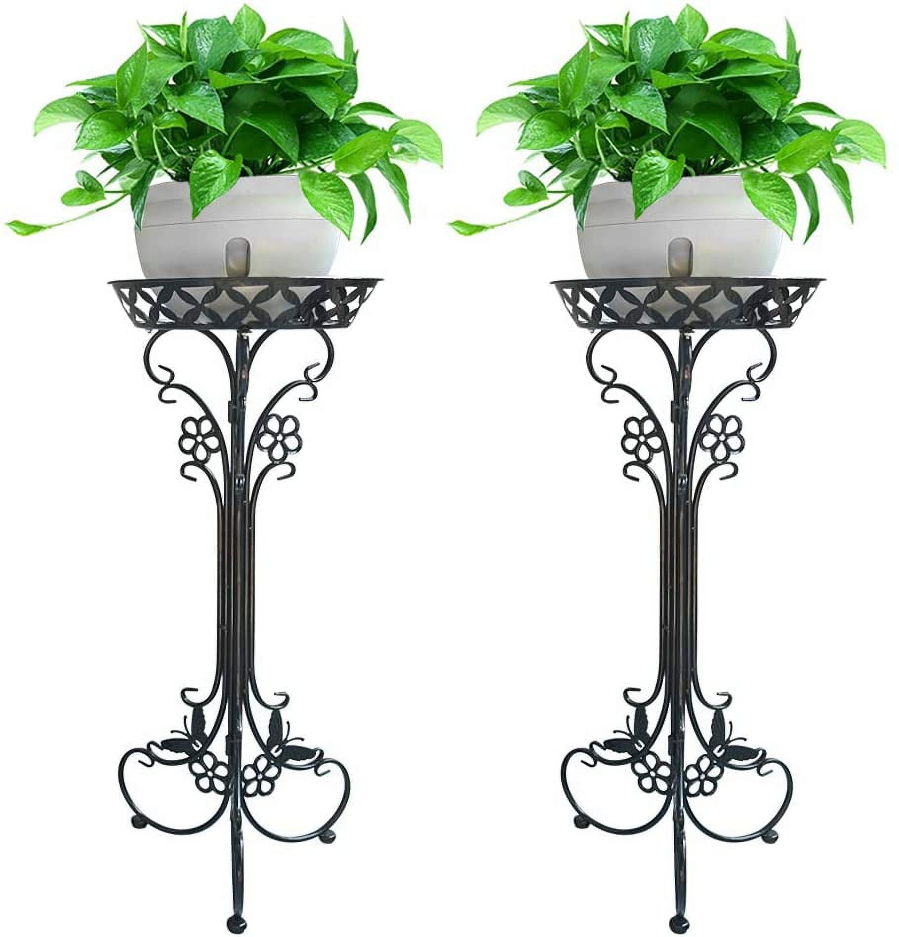 Sungmor Lightweight Metal Flower Pot Stands - 2 Pack 29.7 Inches Tall ...