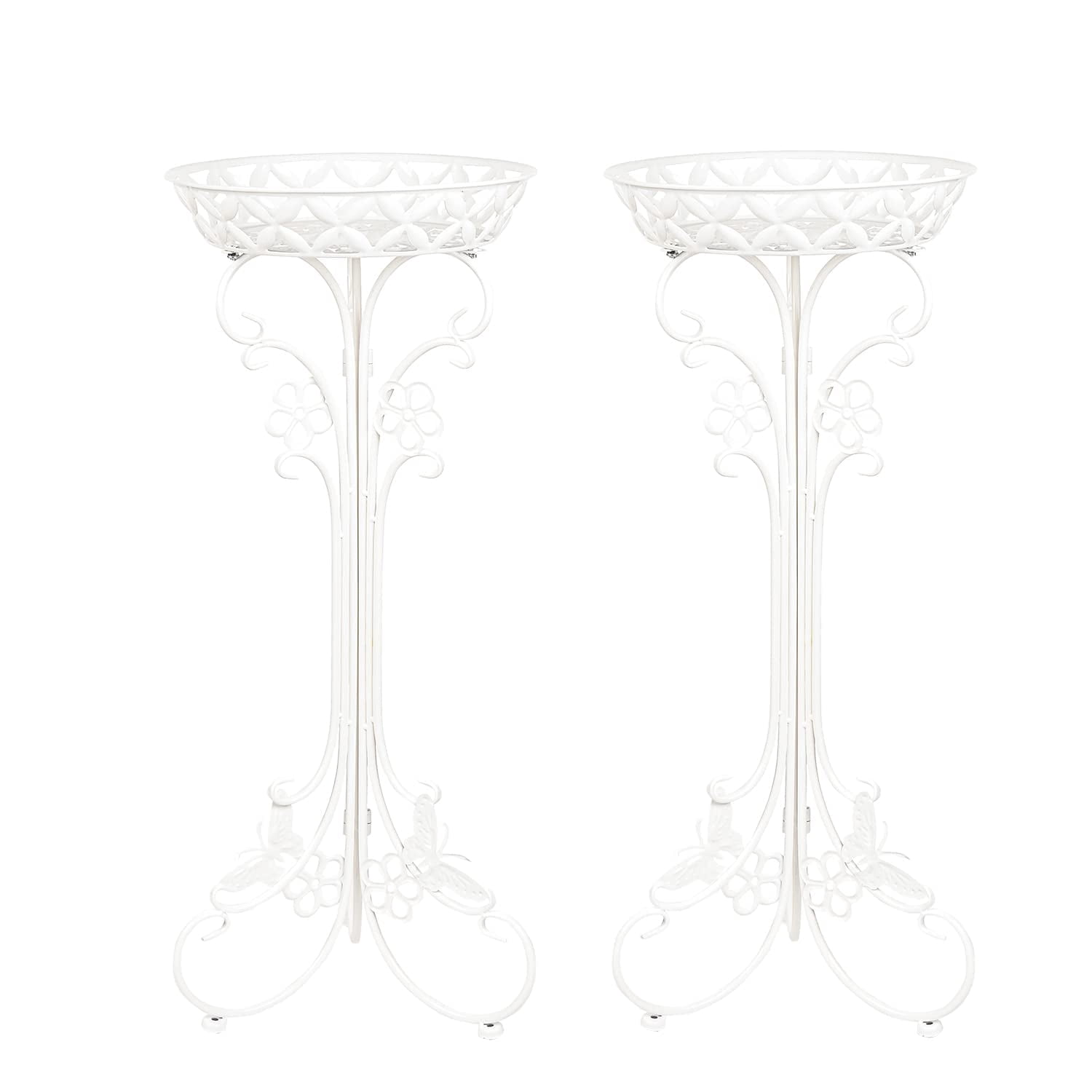 Sungmor Lightweight Metal Flower Pot Stands - 2 Pack 29.7 Inches Tall ...