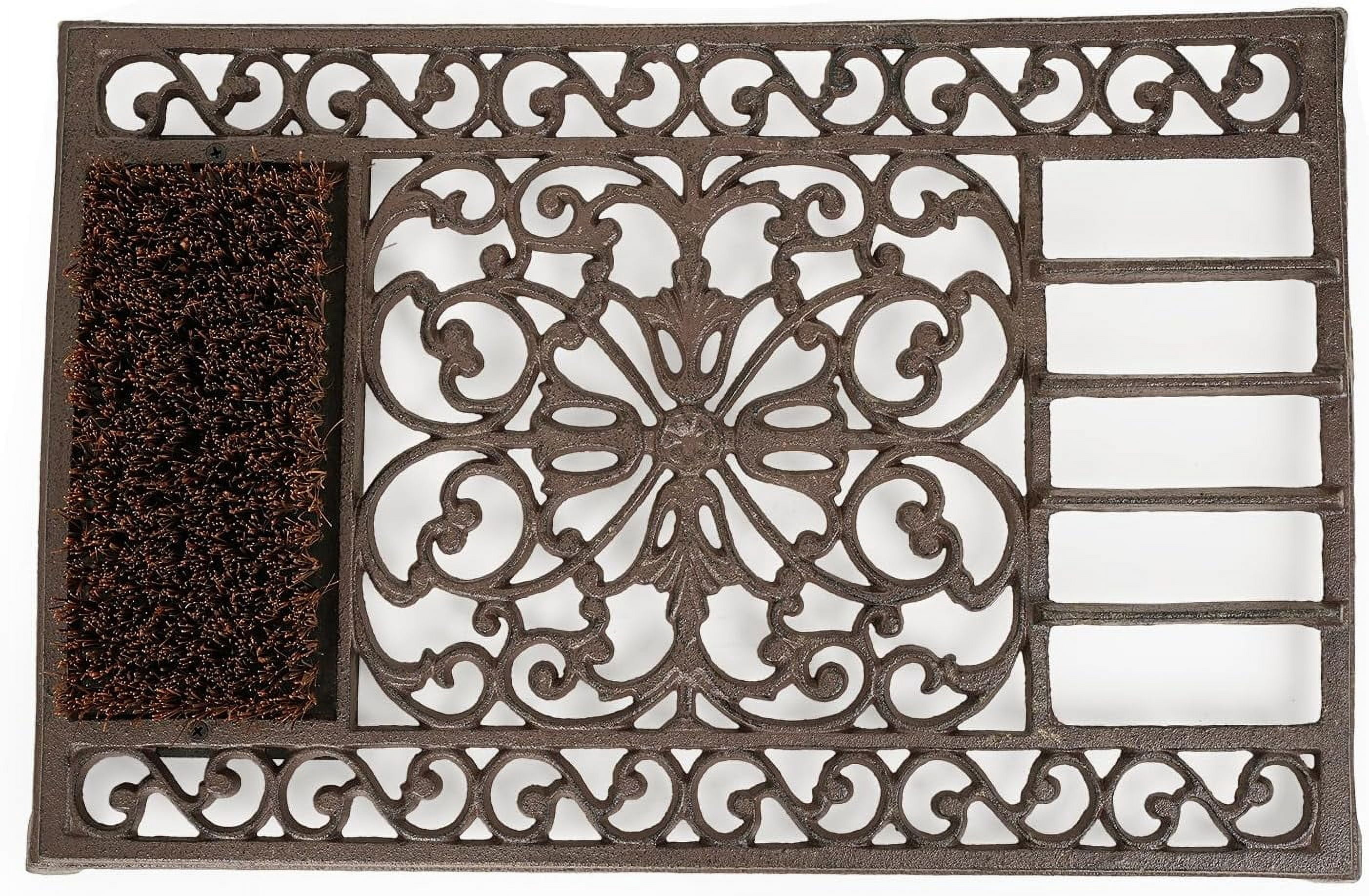 Sungmor Outdoor Cast Iron Doormat, Vintage Boot Scraper with Brushes ...