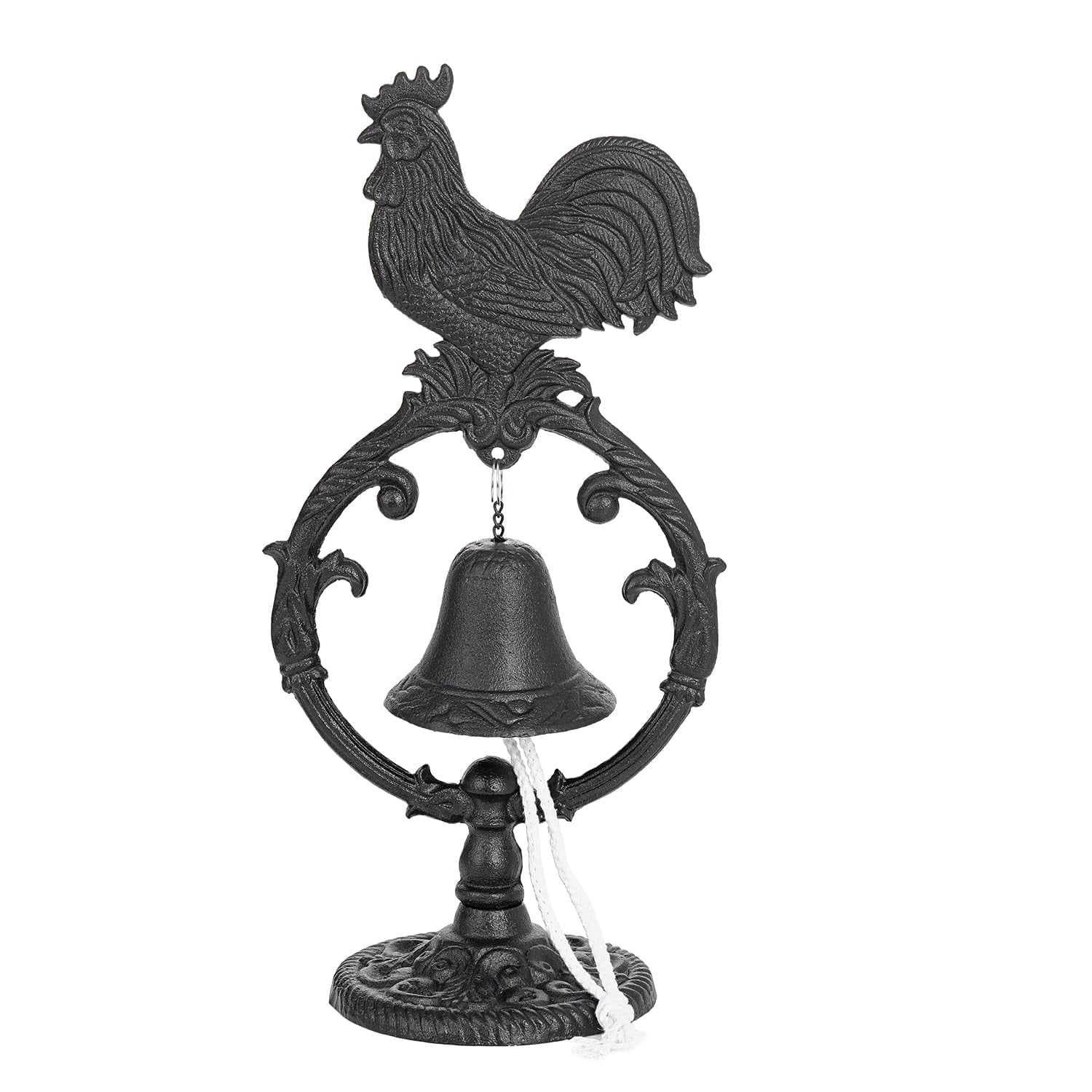 Sungmor Rustic Cast Iron Rooster Dinner Bell, Free Standing Farmhouse ...