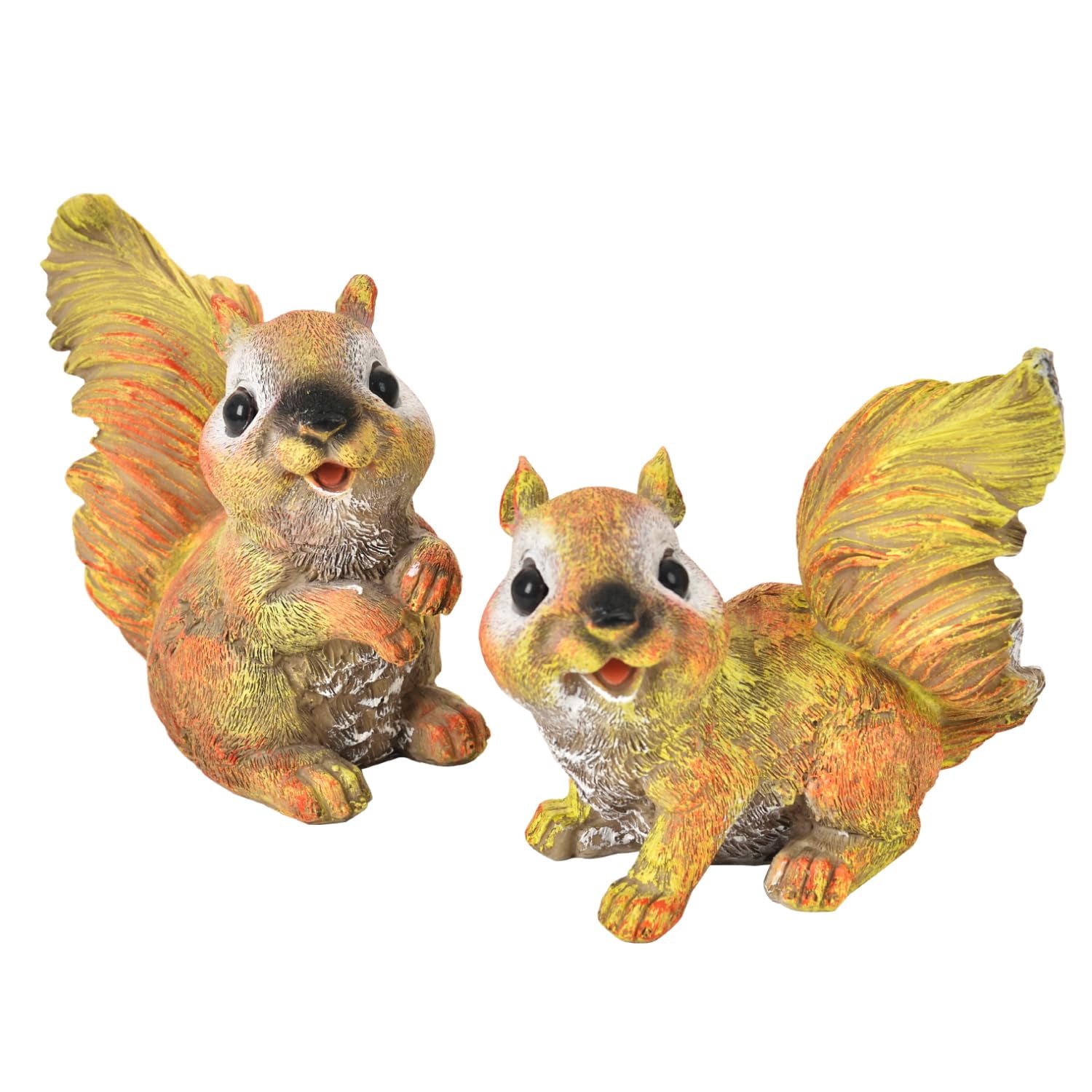Sungmor Set of 2 Squirrel Outdoor Garden Statues, Resin Animal ...