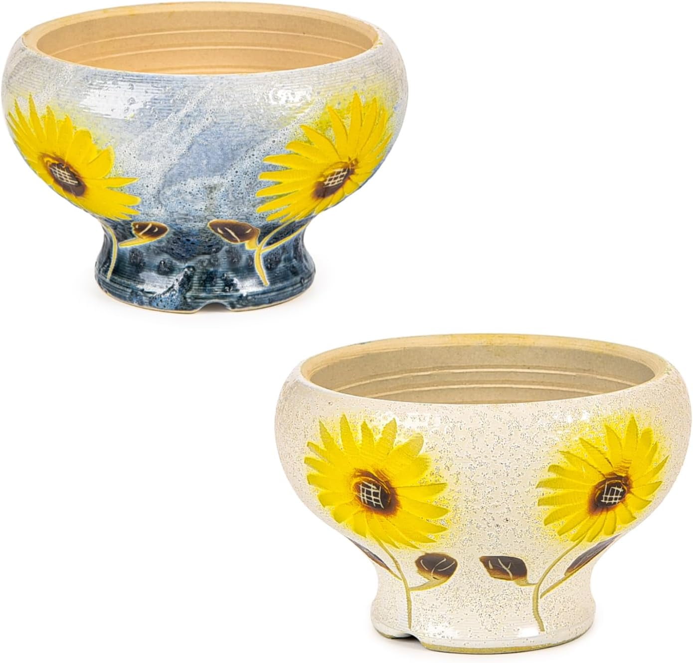 Sungmor Small Succulent Planters Set of 2, Beautiful Hand Crafted ...