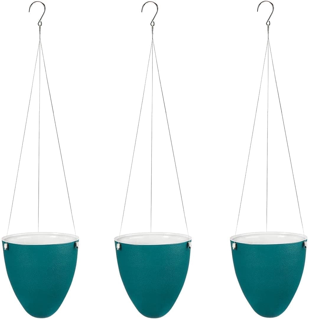Sungmor Self Watering Hanging Planters, Plastic Modern Eggshell 7.2 ...