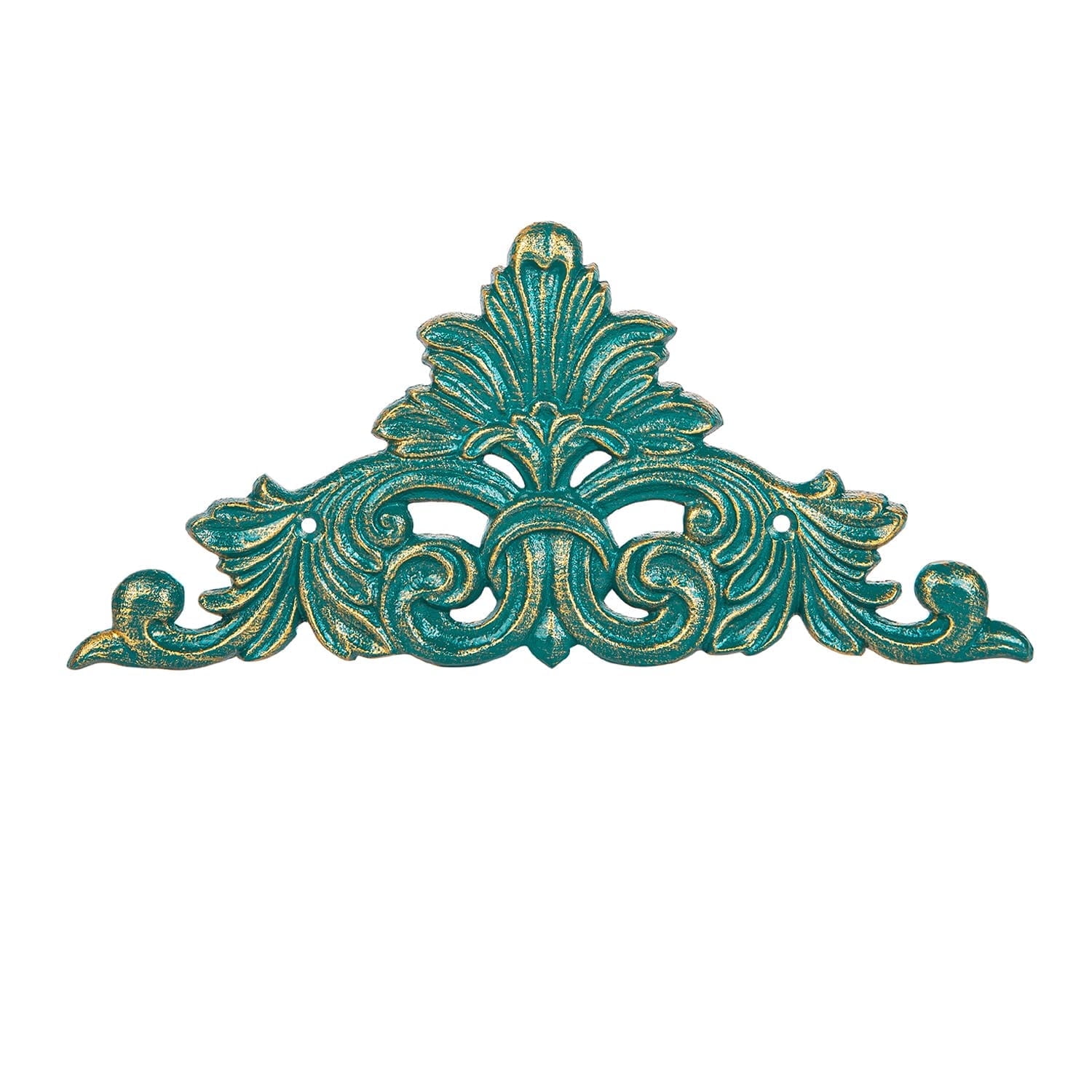 Sungmor Victorian Style Cast Iron Wall Plaque, Antique Green Fleur De ...