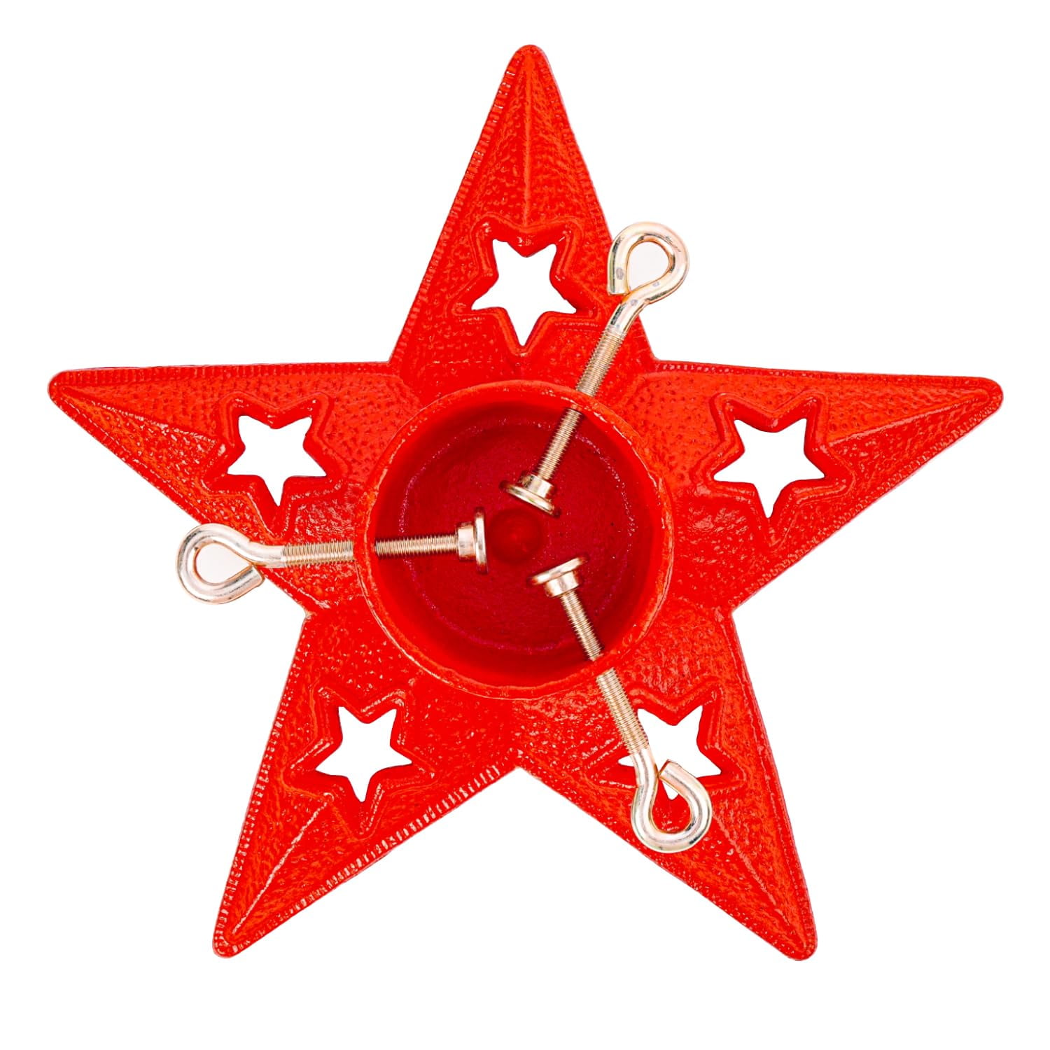 Sungmor Vintage Cast Iron Christmas Tree Stand - Red Pentagram Heavy ...