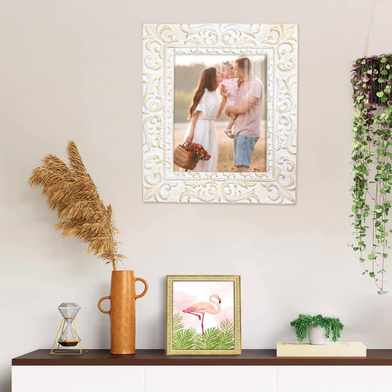 Sungmor Vintage Picture Frame Wall Decor, Antique White Ornate Photo ...