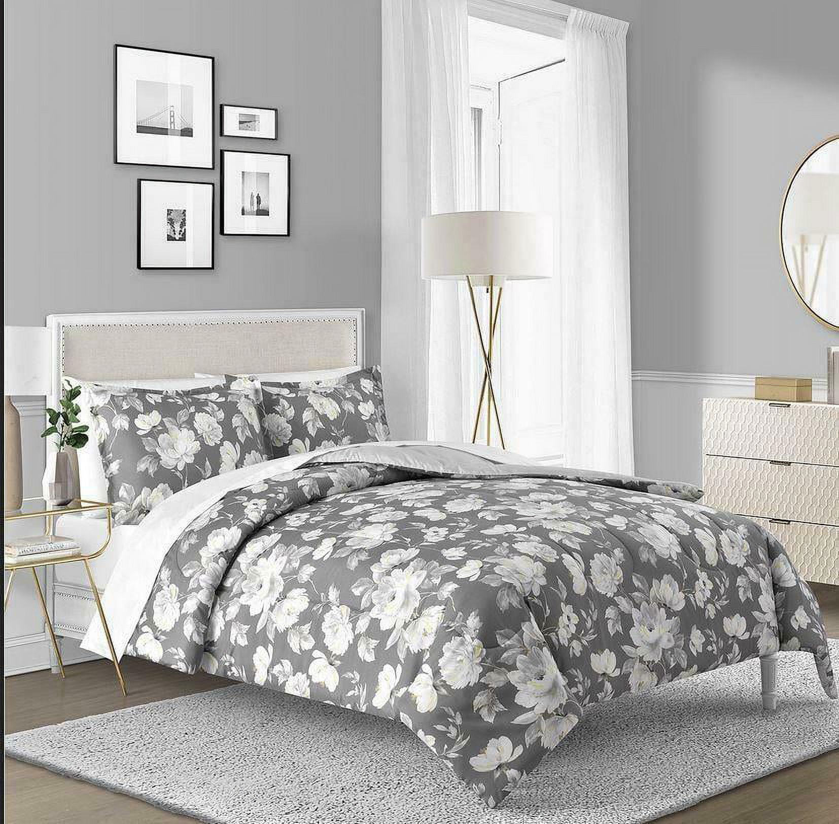 Sunham Alisa 3-Pc. Reversible Floral Full/Queen Comforter Set - Walmart.com