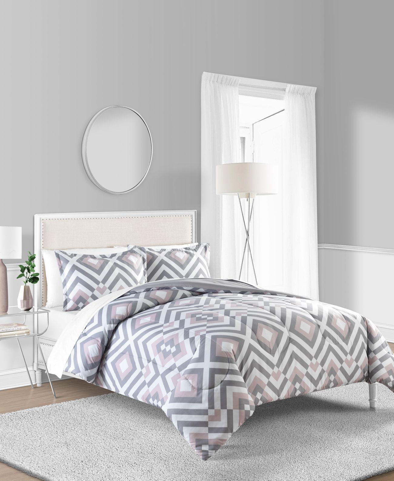 Sunham Baldwin 3-Pc. Reversible Full/Queen Comforter Set Bedding, White ...