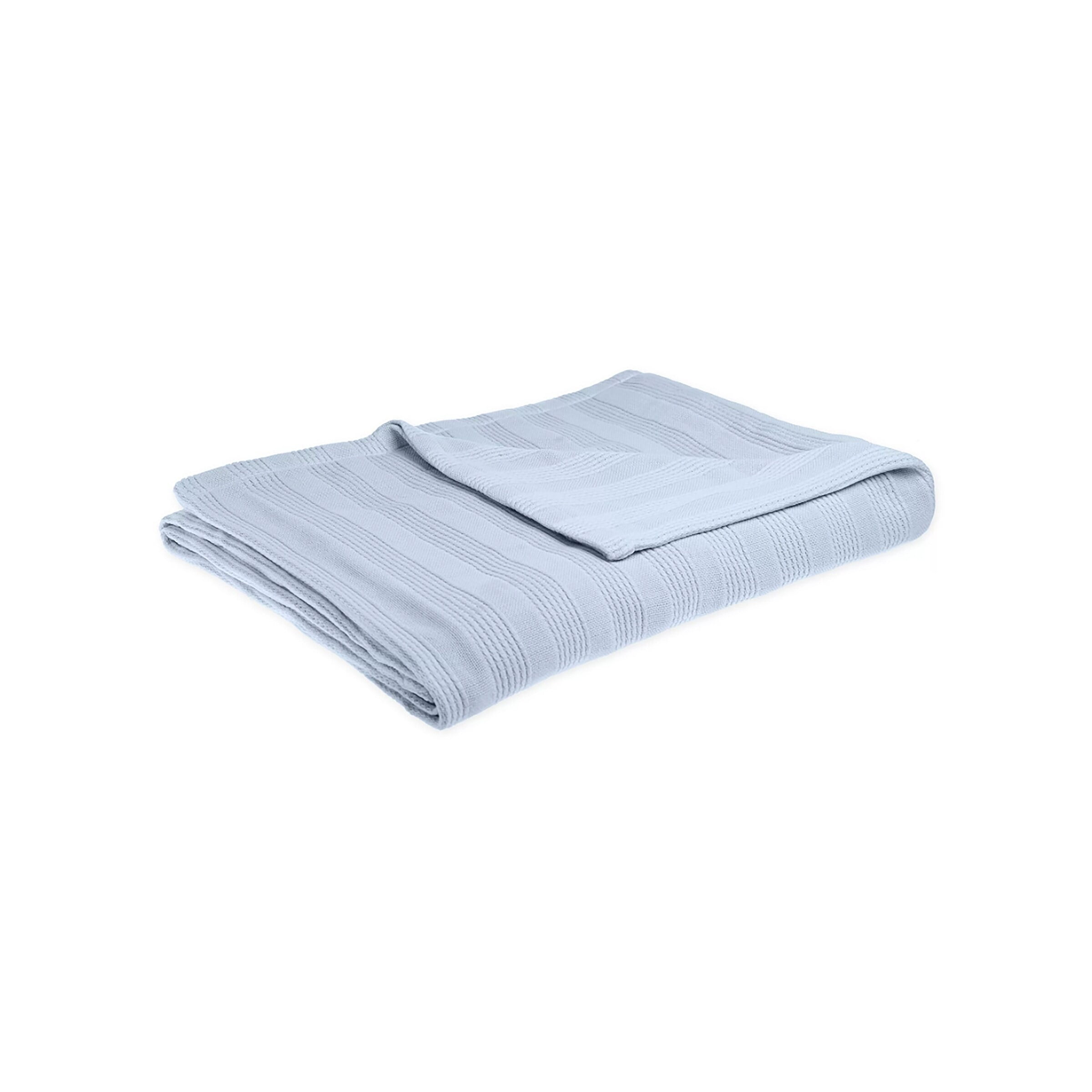 Sunham Home Fashions Nestwell Stripe Blanket Blue Fog - Twin - Walmart.com