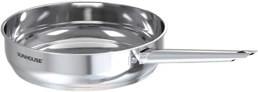 Sunhouse 10 Inch Tri-Ply Stainless Steel Frying Pan, Whole-Clad Skillet ...