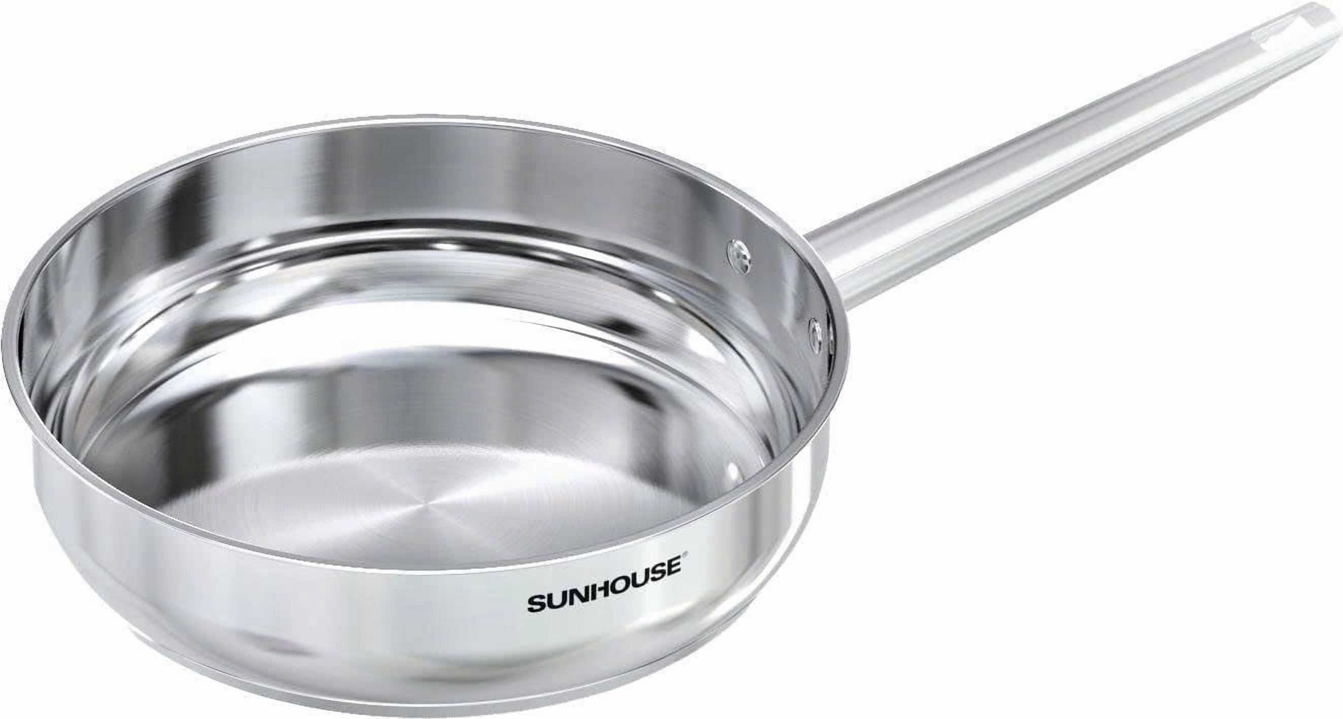 Sunhouse 8 Inch Tri-Ply Stainless Steel Frying Pan, Whole-Clad Skillet ...