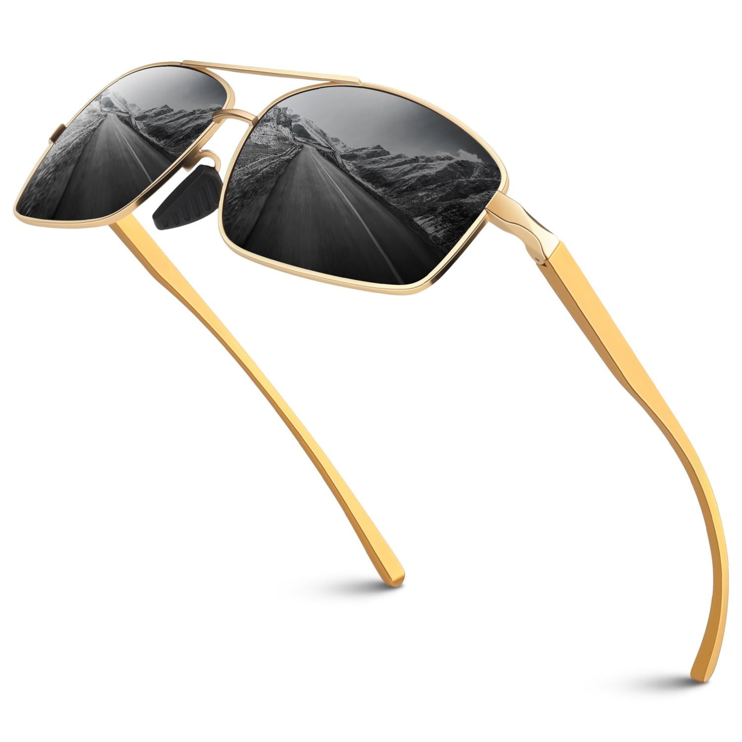 Sunier Classic Polarized Sunglasses for Men, Al-Mg Frame Men Shades,100 ...