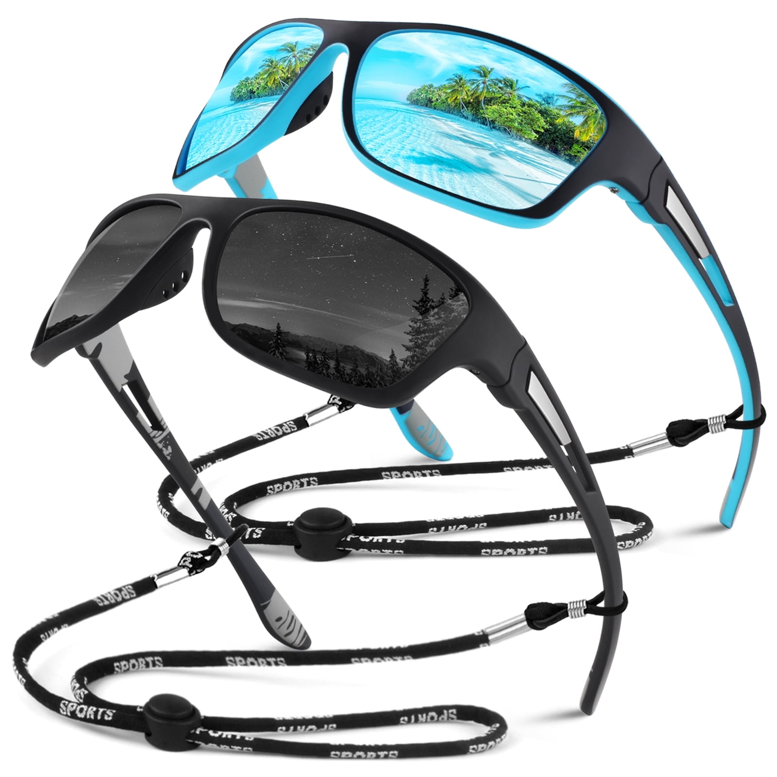 Sunier Sports Polarized Sunglasses, UV400, Wraparound Design, Perfect ...