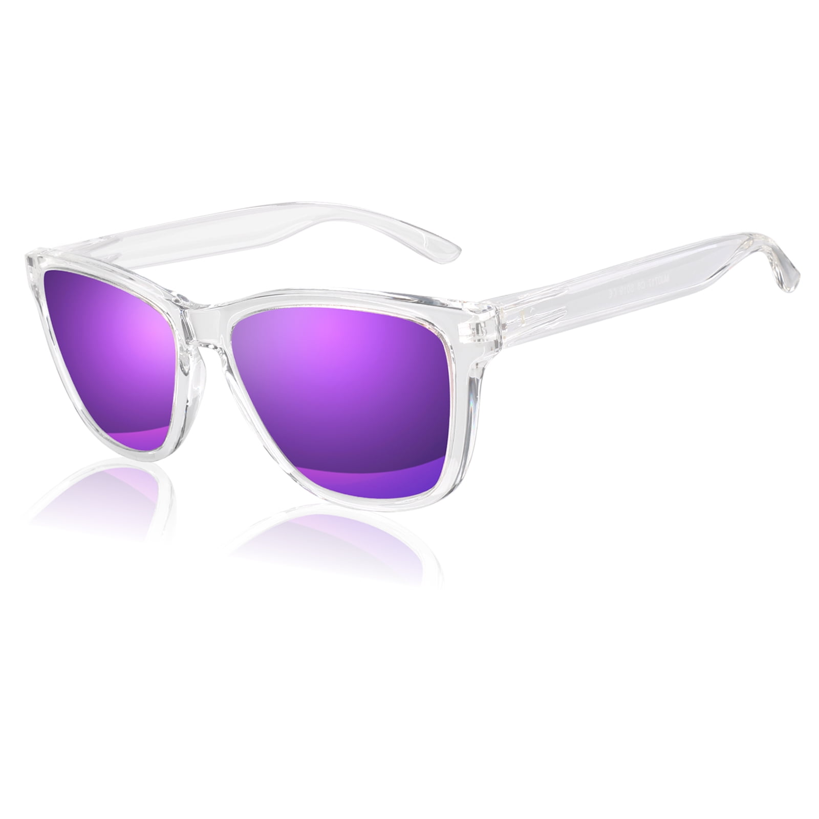 Sunier Vintage Polarized Purple Sunglasses Stylish Transparent Frame ...
