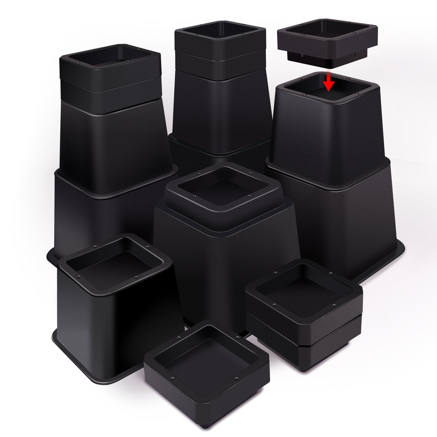 Sunifier Heavy Duty Bed Risers 1-10 inch Adjustable Furniture Risers ...