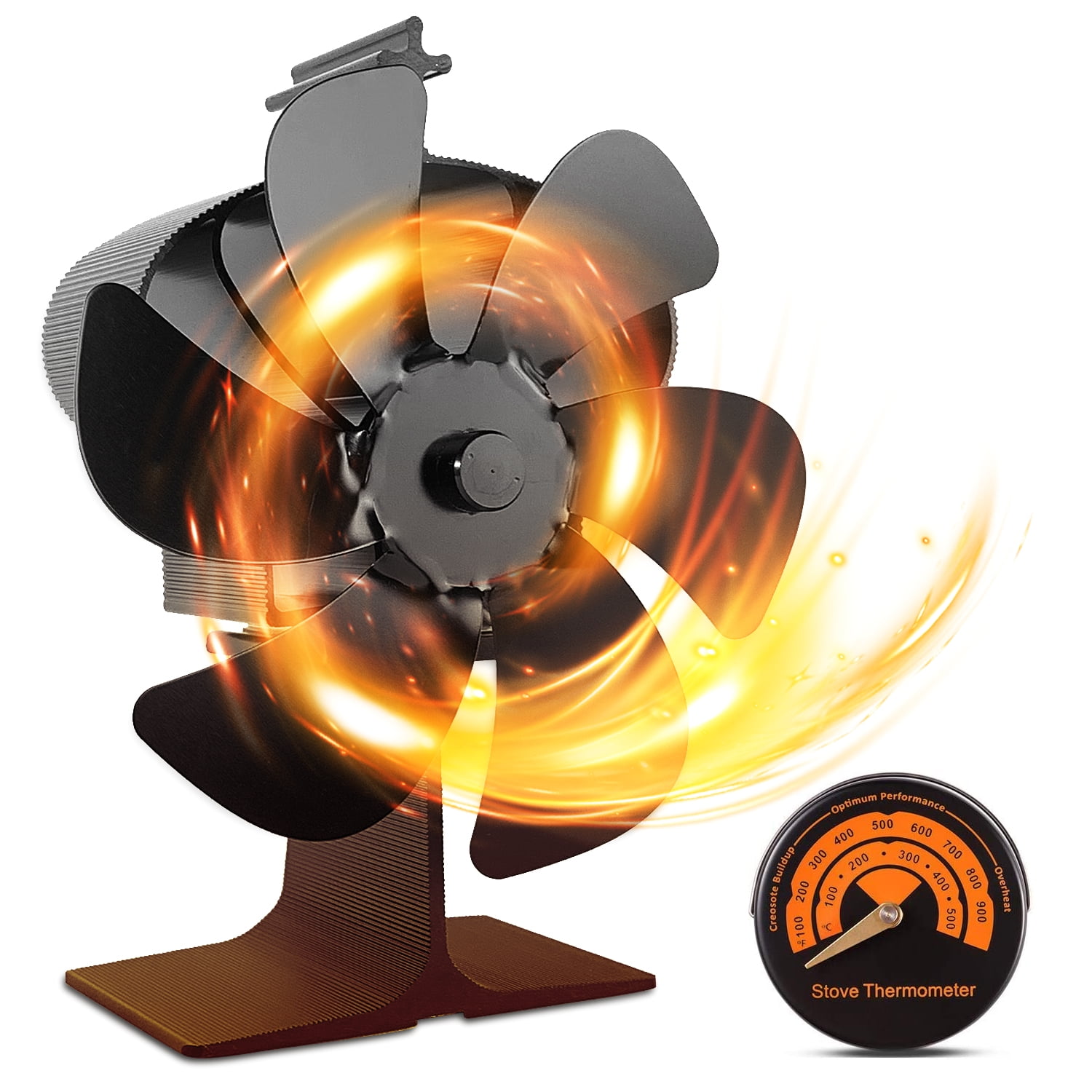 Sunifier Wood Stove Fan Heat Powered for Indoor Homes, Non Electric ...