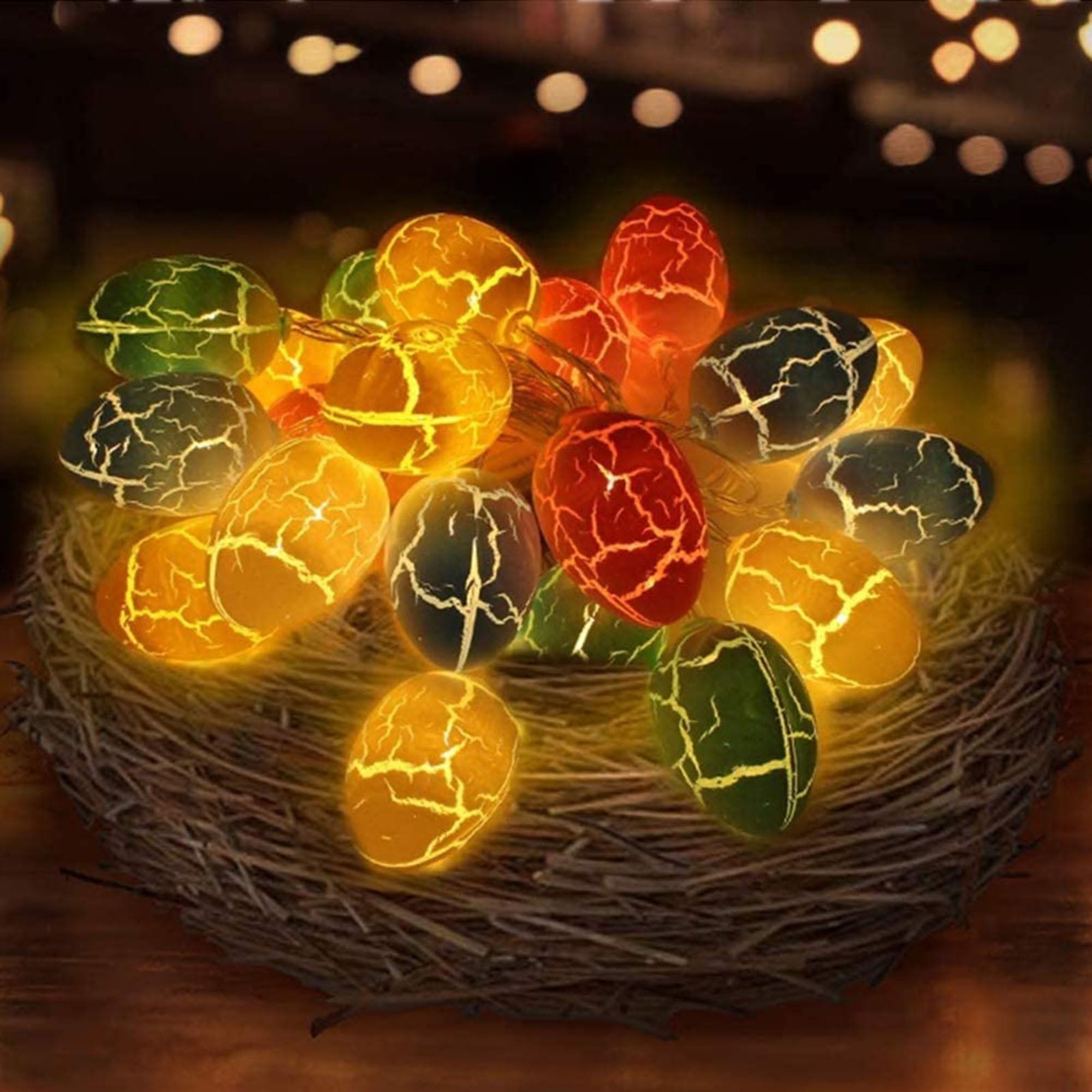Sunisery 10ft 20 LED Easter Eggs String Lights Easter Christmas Decorations - Walmart.com